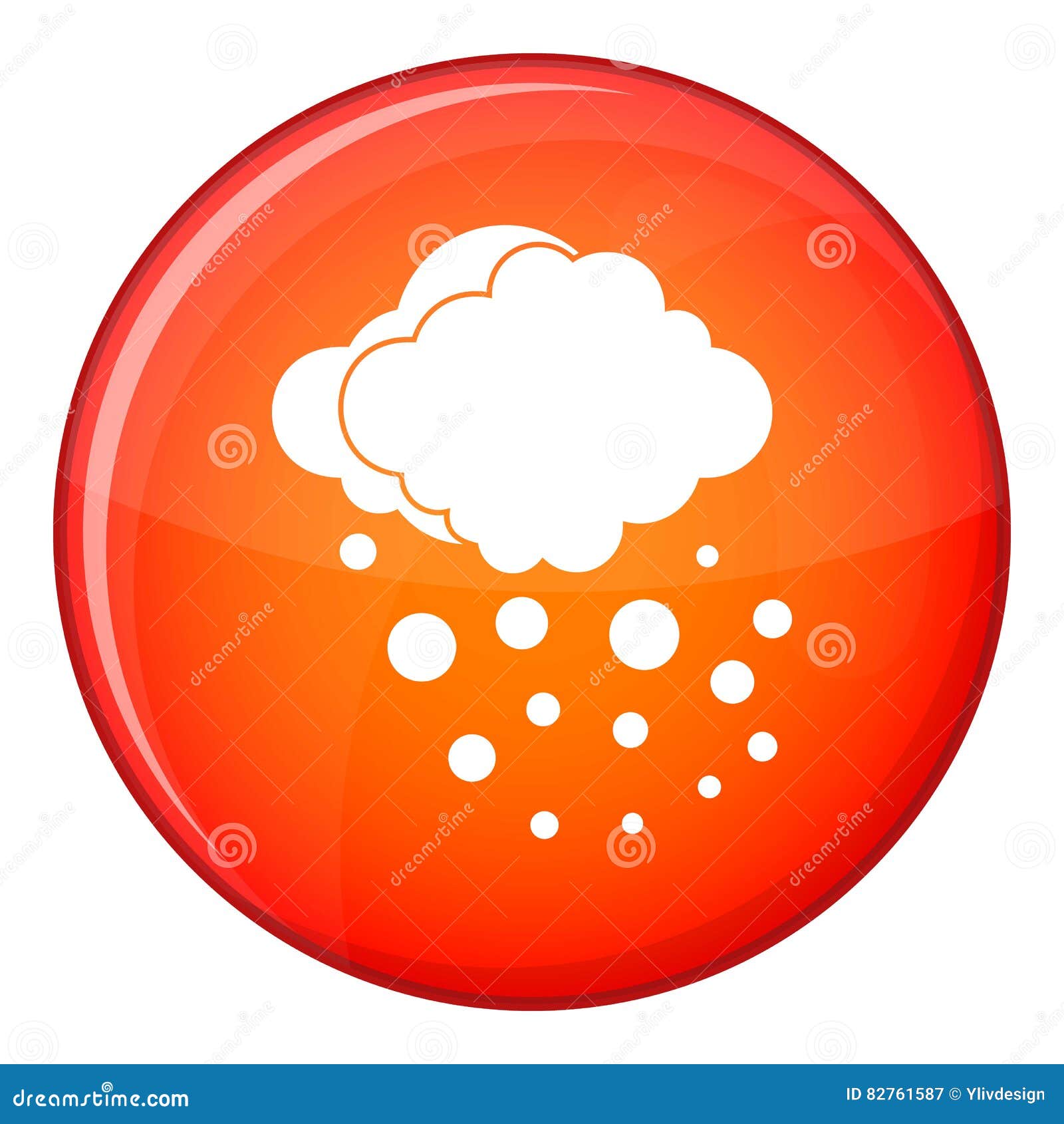 Cloud with Hail Icon, Flat Style Stock Vector - Illustration of hail ...