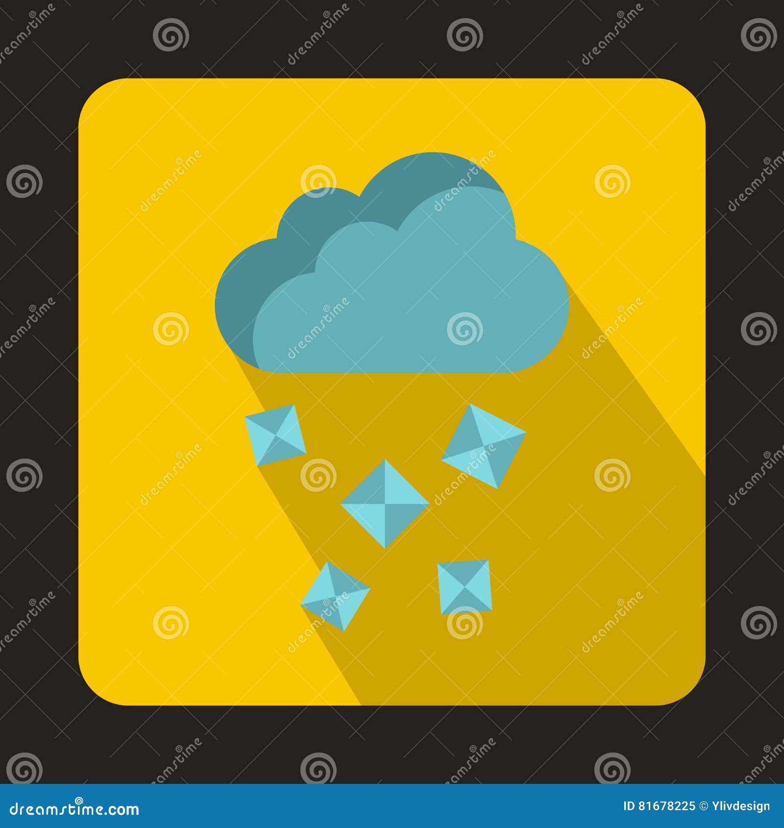 Cloud and Hail Icon in Flat Style Stock Vector - Illustration of ...