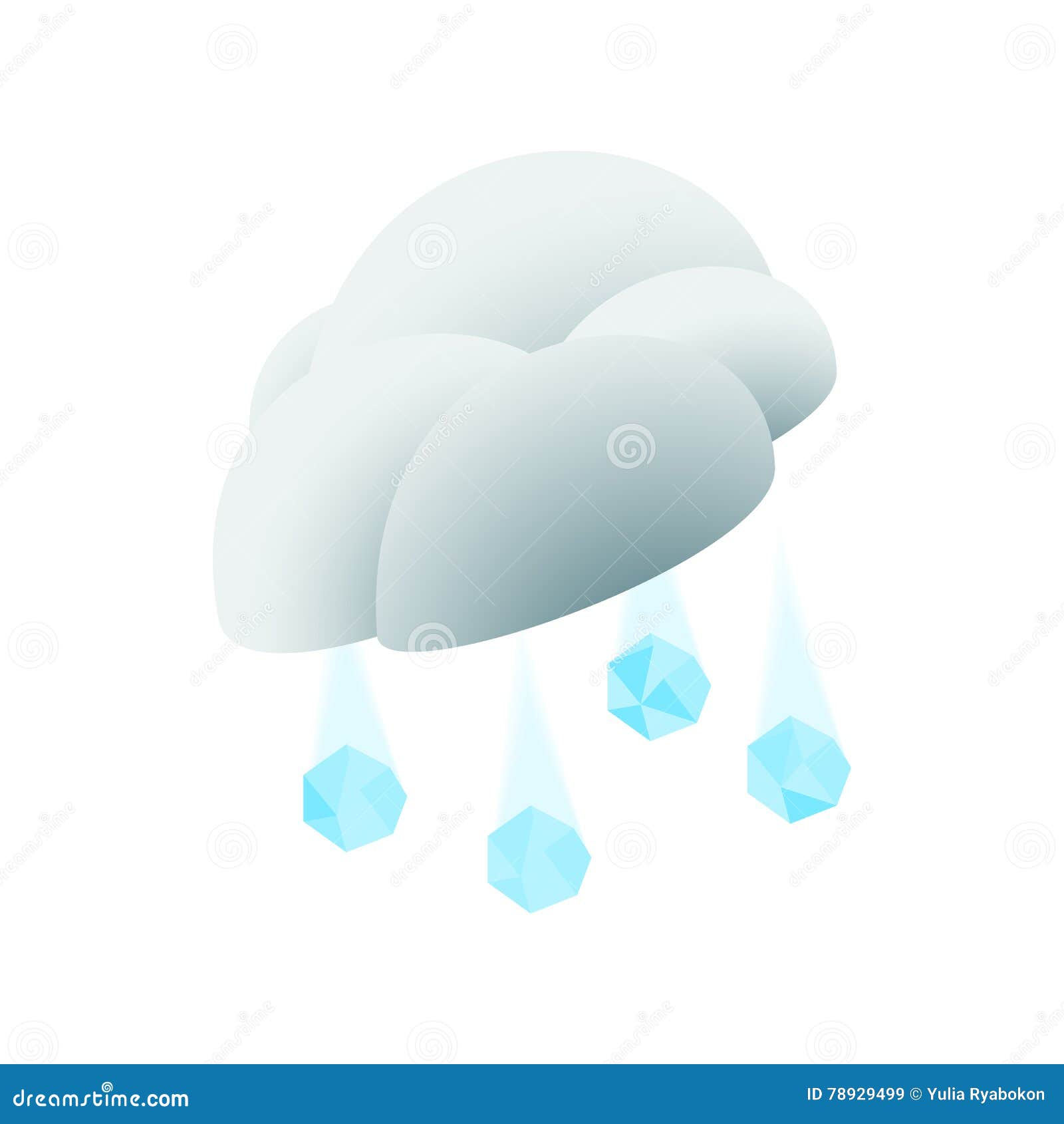 Cloud with Hail Icon, Isometric 3d Style Stock Vector - Illustration of ...
