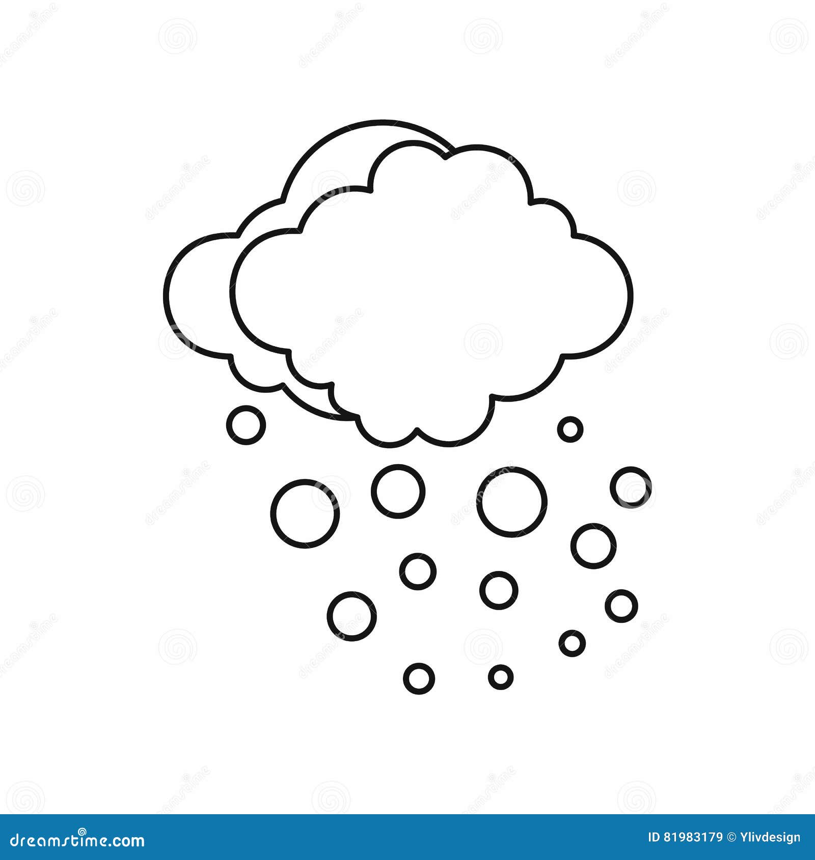 Cloud with Hail Icon, Outline Style Stock Vector - Illustration of ...