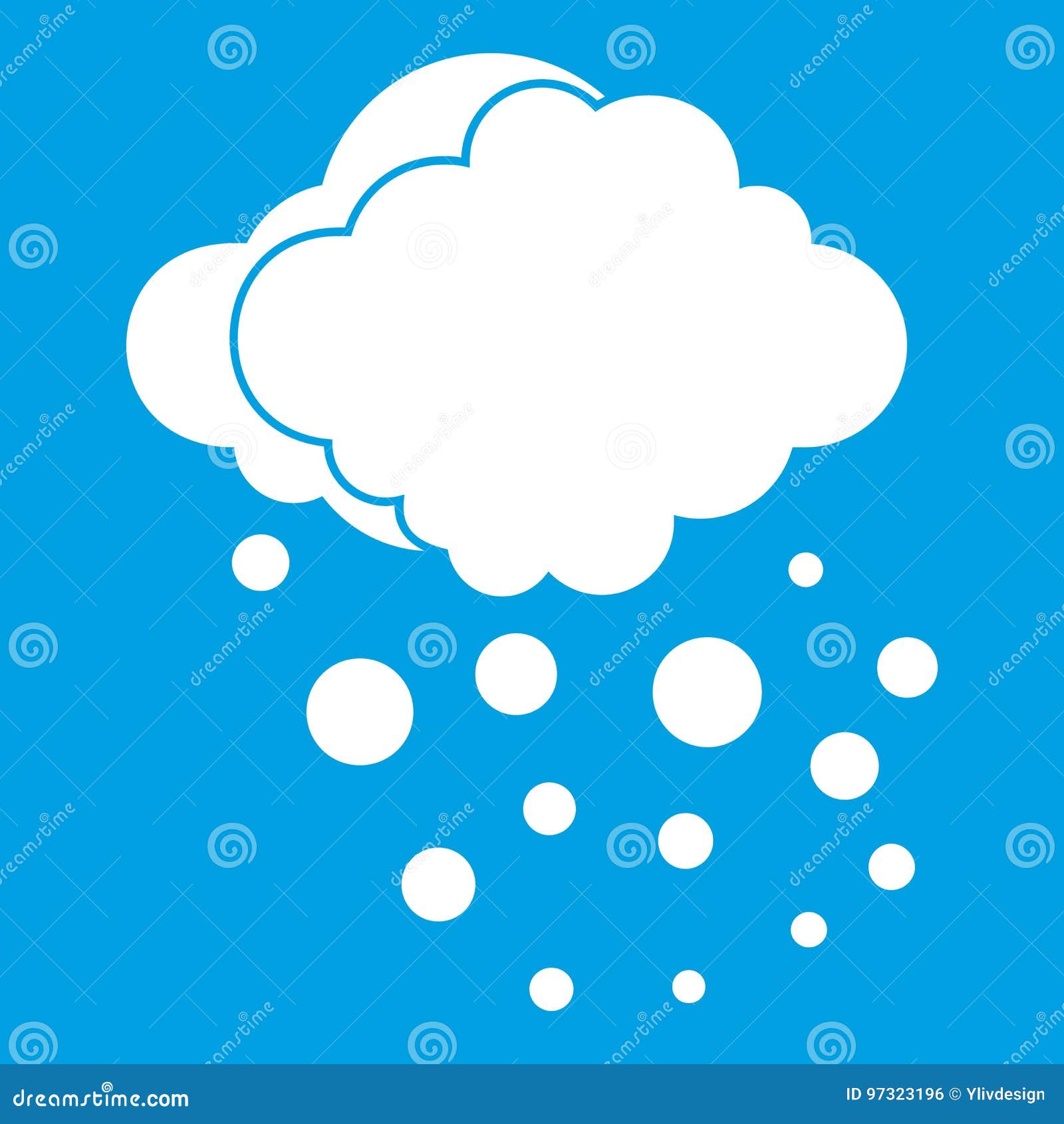 Cloud with hail icon white stock vector. Illustration of disaster ...