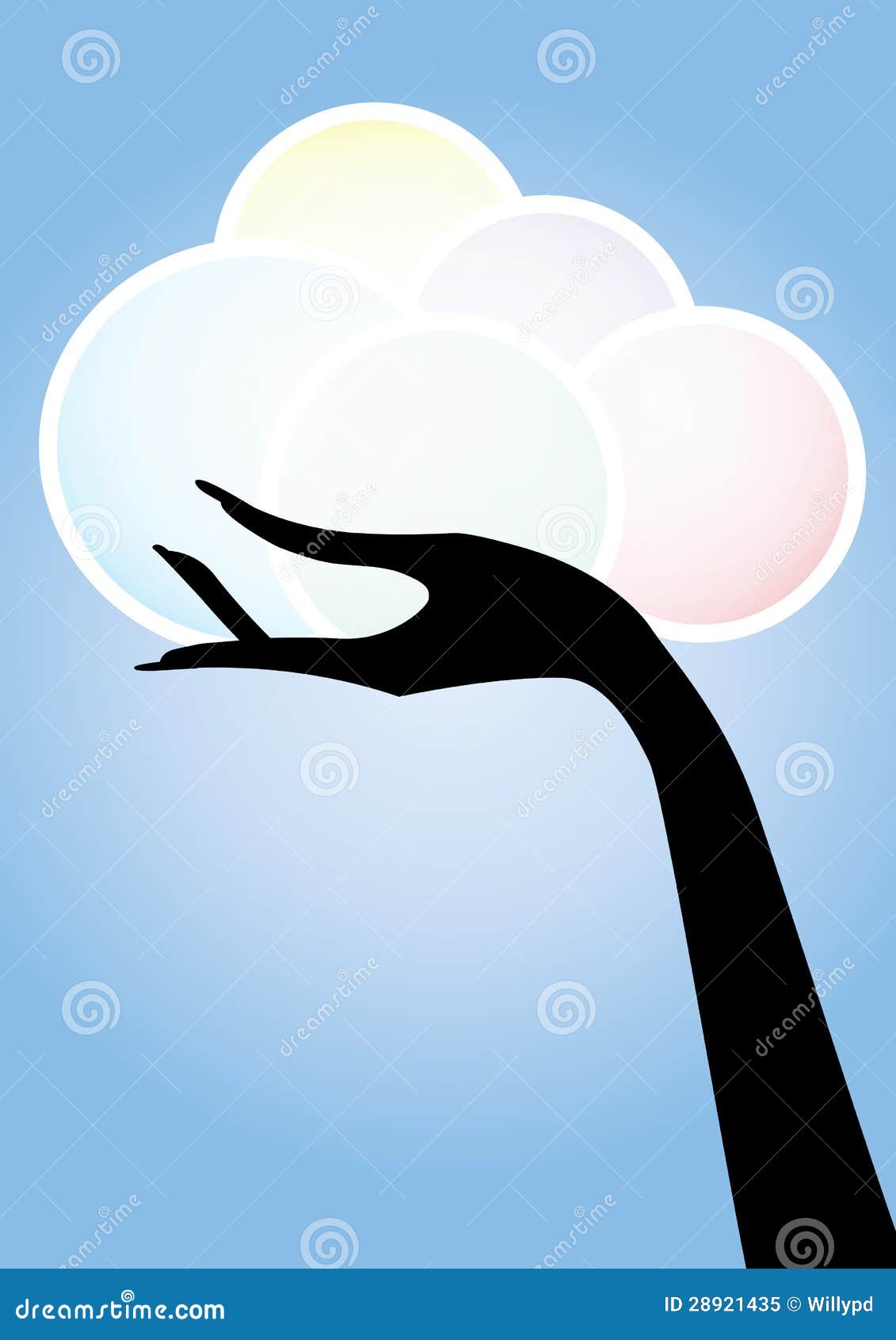 Cloud in hand stock vector. Illustration of human, vector - 28921435