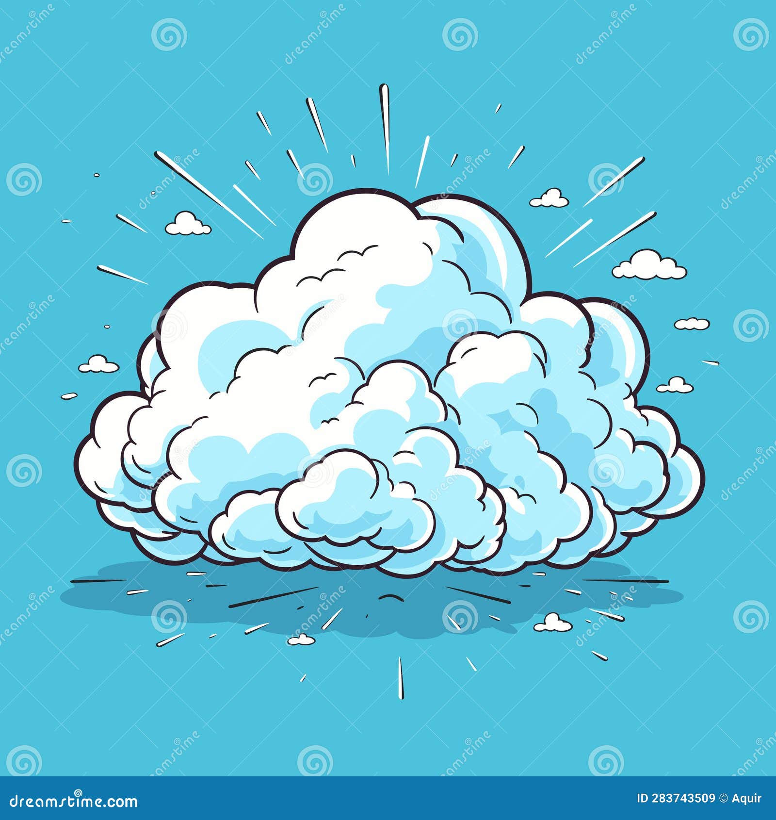 Cloud Hand-drawn Comic Illustration. Cloud. Vector Doodle Style Cartoon ...