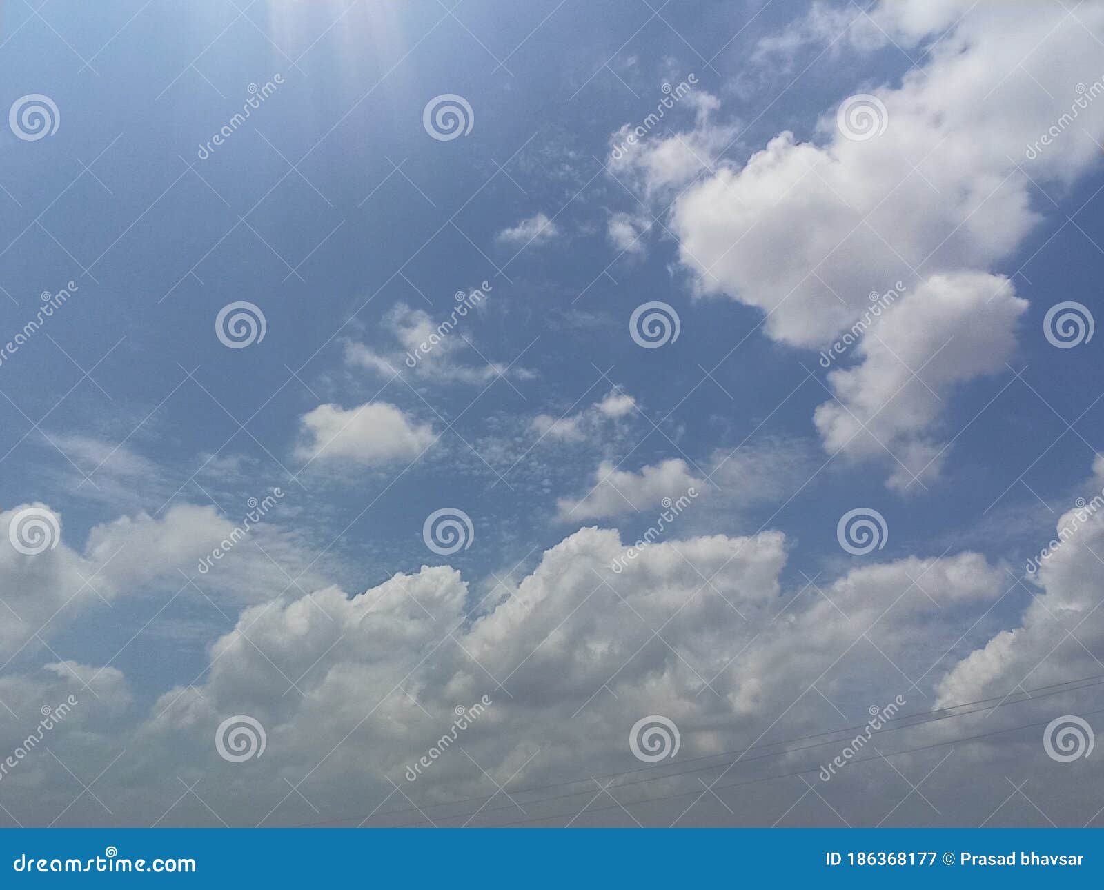 Cloud with Happiness View from Ground Blue Colour Sky Blue Shaded ...