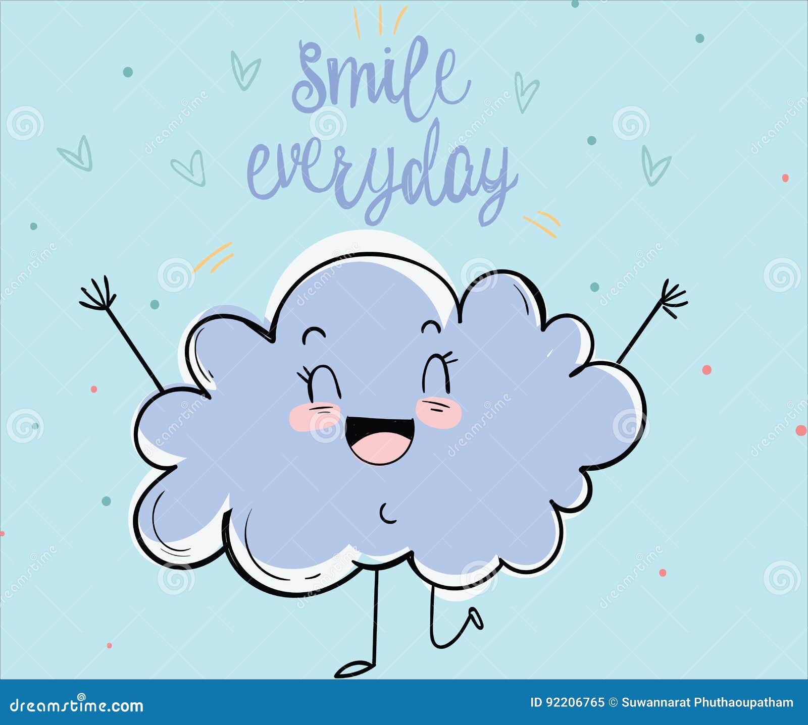 The cloud happy stock vector. Illustration of hair, comfortably - 92206765