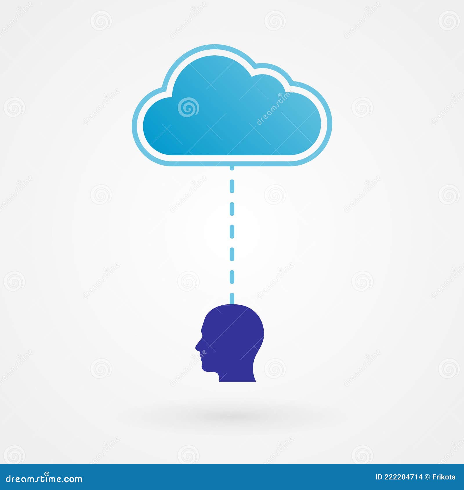 Cloud and Head Human Man. Vector Illustration, Flat Design Stock Vector ...