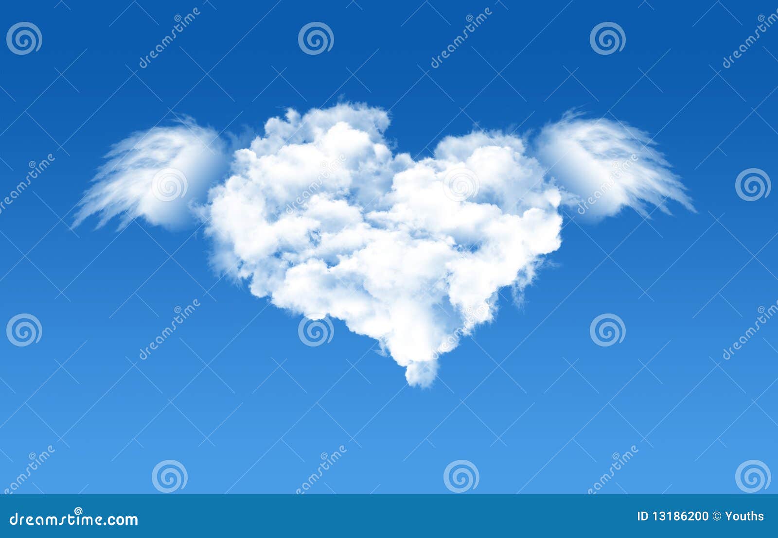 Cloud Heart Shape in the Blue Sky Stock Photo - Image of fluffy ...