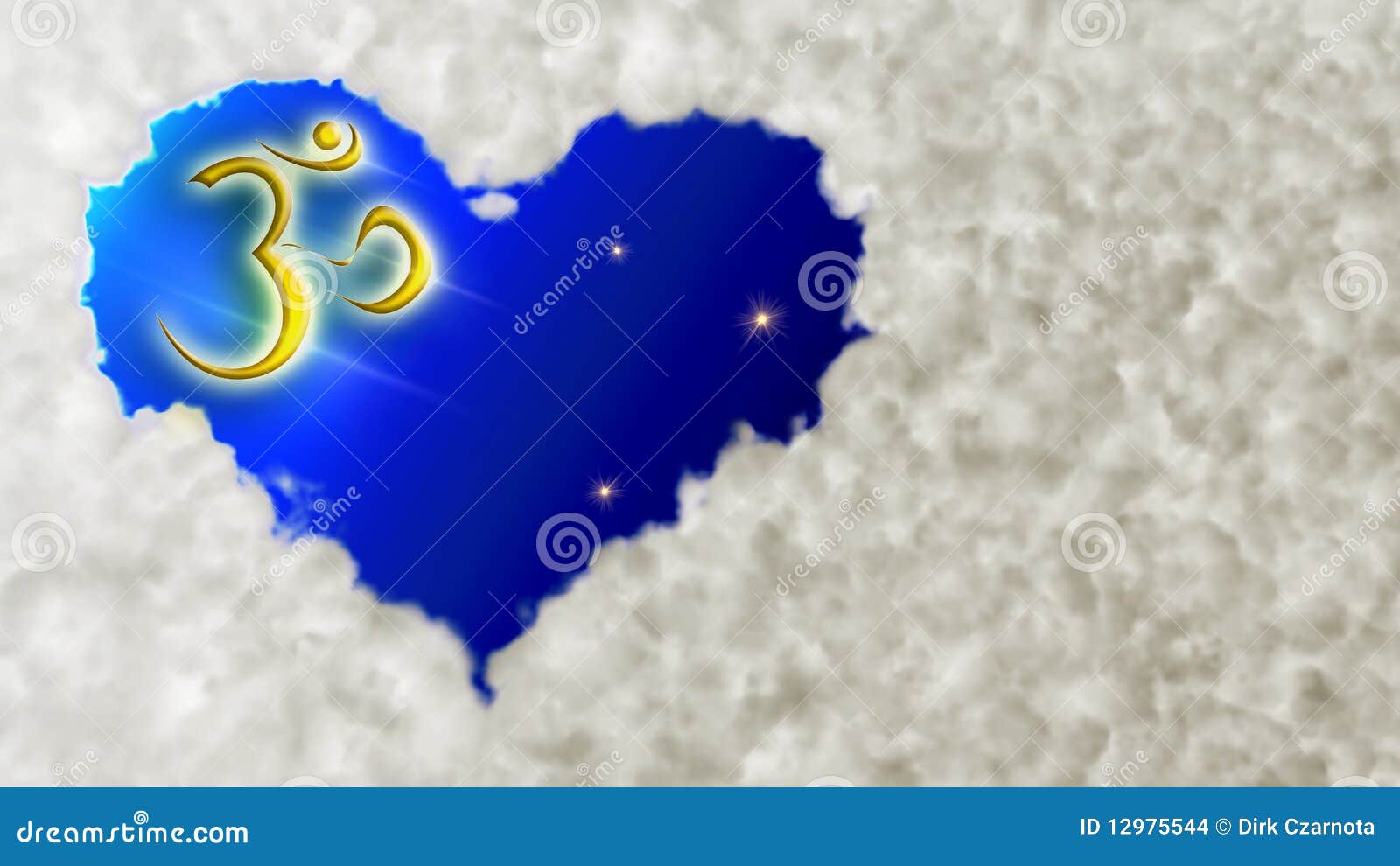 Cloud Heart and Om stock illustration. Illustration of symbol - 12975544