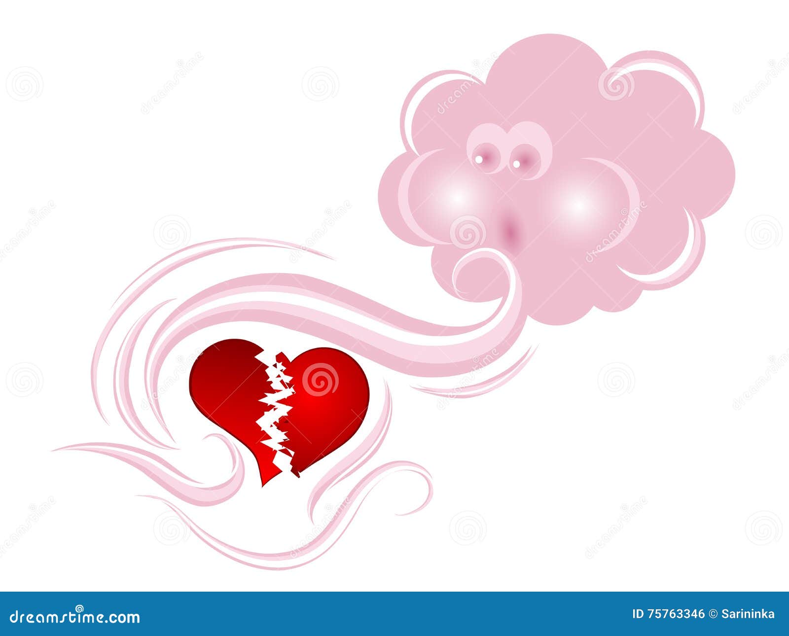 Cloud and heart stock vector. Illustration of loved, wedding - 75763346