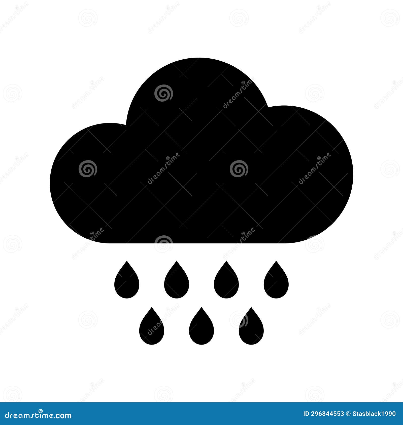 Cloud and Heavy Rain Icon. Rain Weather Forecast Symbol Isolated on ...