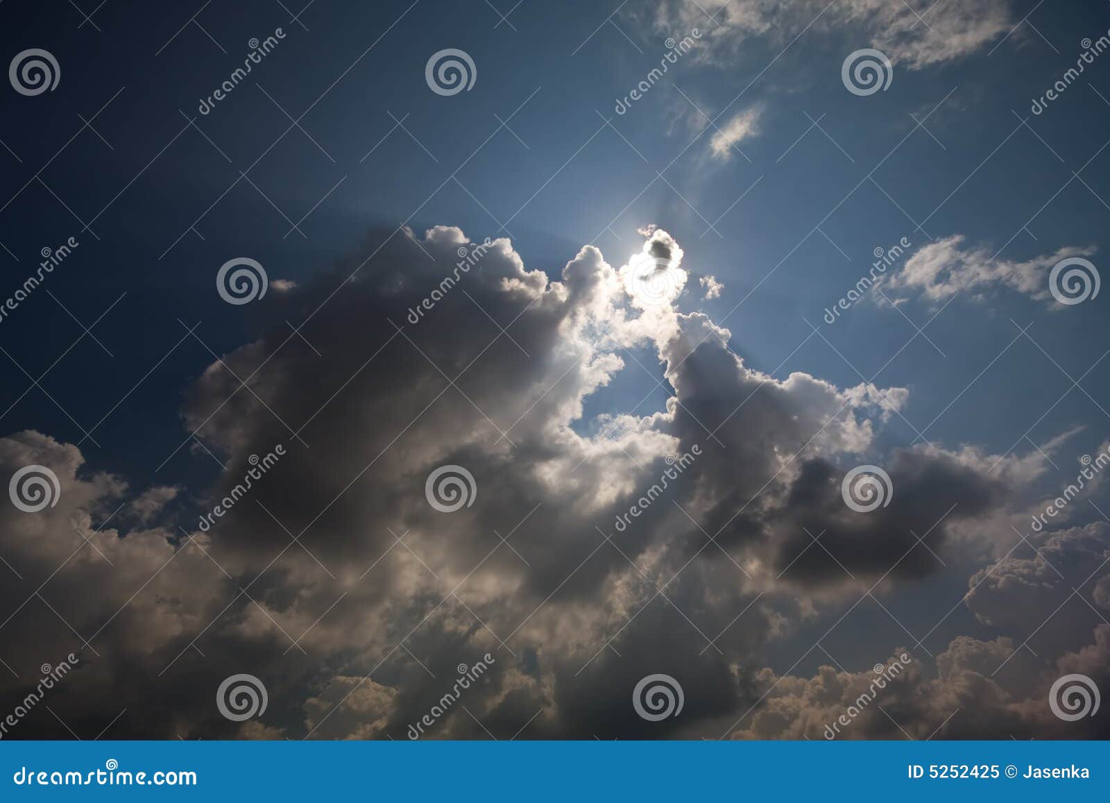 Cloud hiding sun stock image. Image of dark, weather, sunburst - 5252425