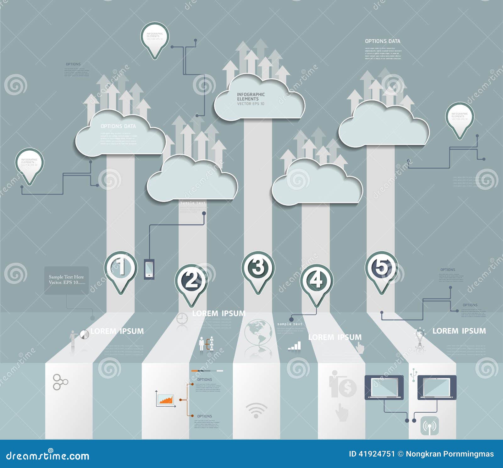 Cloud Hosting.Cloud Computing Concept with Icon,social Network Group ...