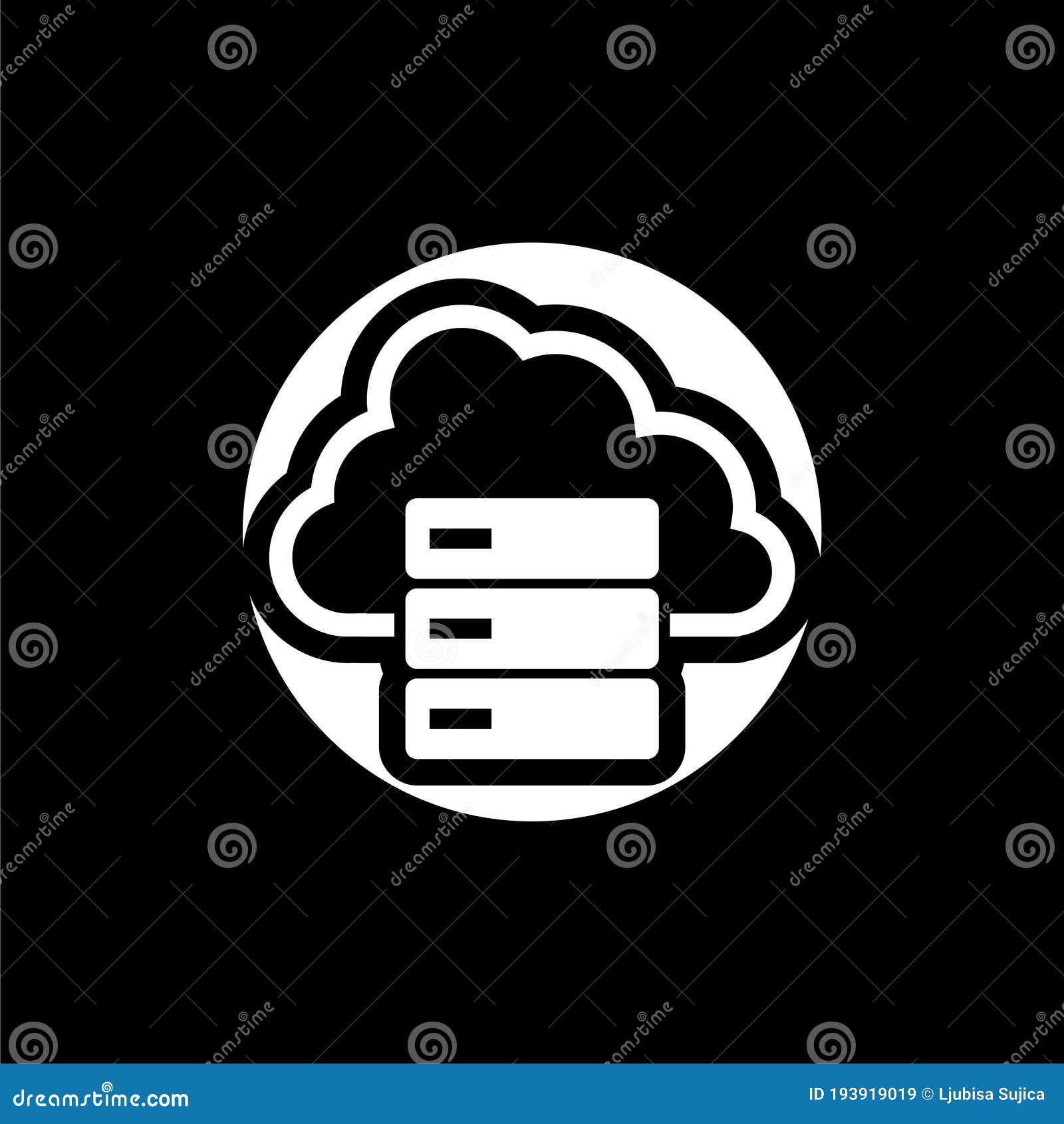 Cloud Hosting Icon Isolated on Dark Background Stock Vector ...