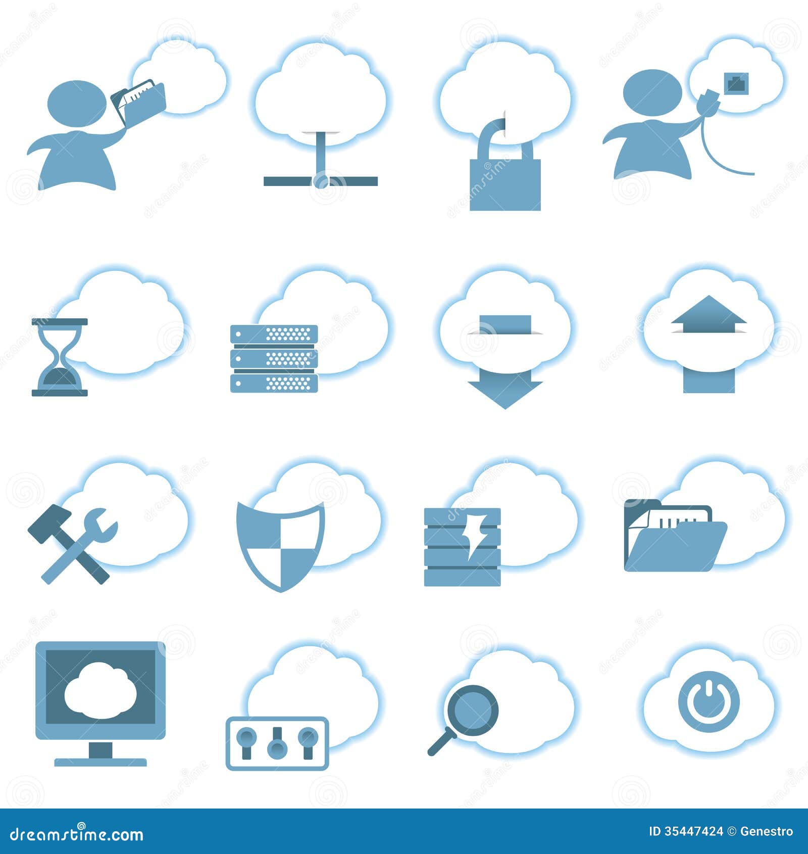 Cloud Hosting Icons set stock vector. Illustration of host - 35447424 Cloud Hosting Icons set stock vector. Illustration of host - 35447424