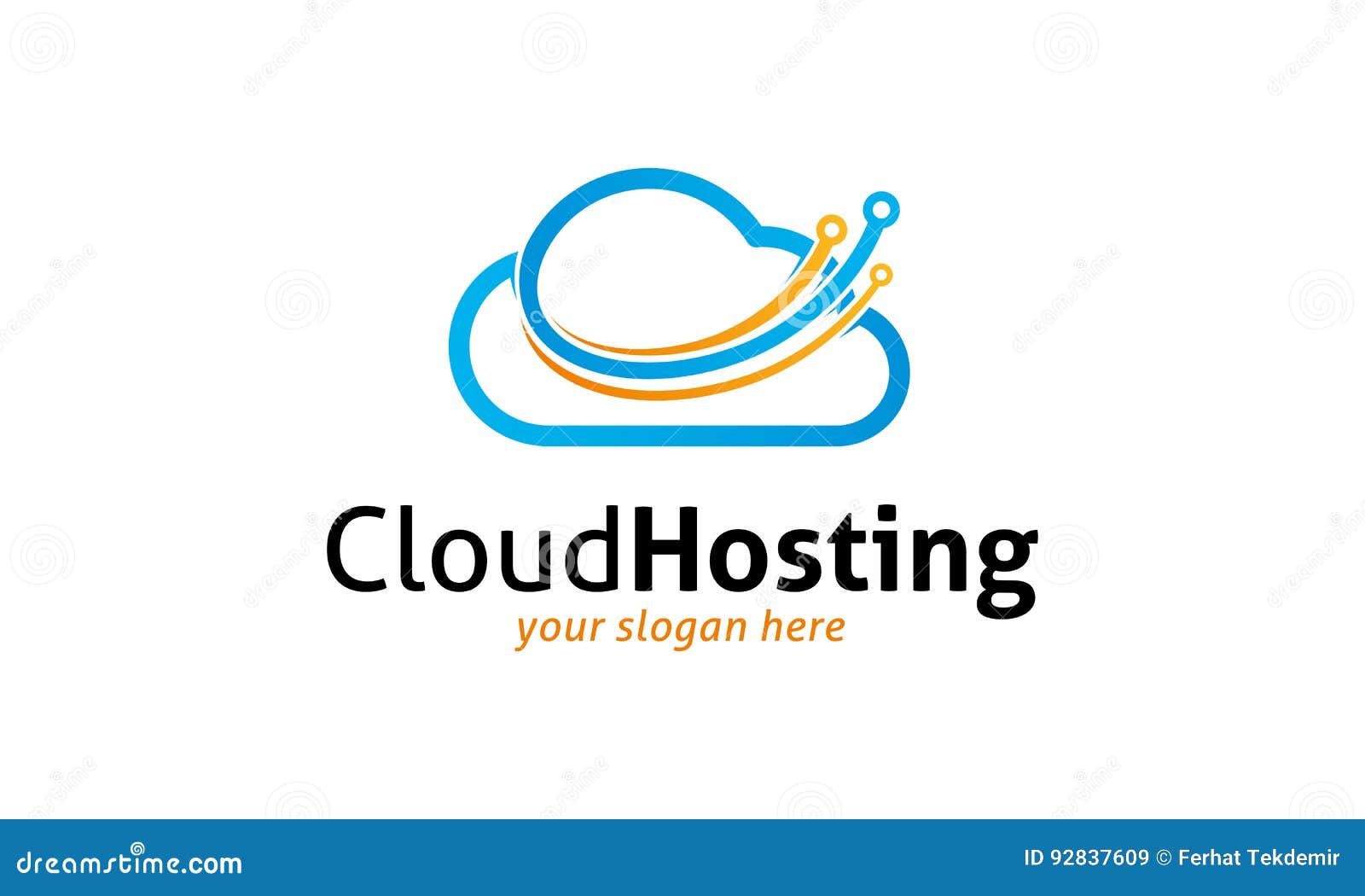 Cloud Hosting Logo stock vector. Illustration of electron - 92837609