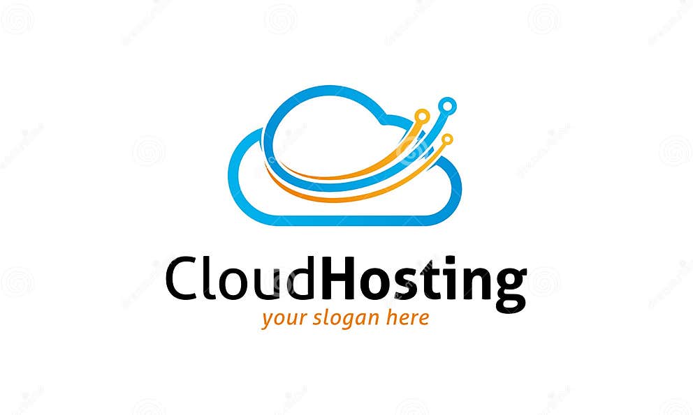 Cloud Hosting Logo stock vector. Illustration of electron - 92837609