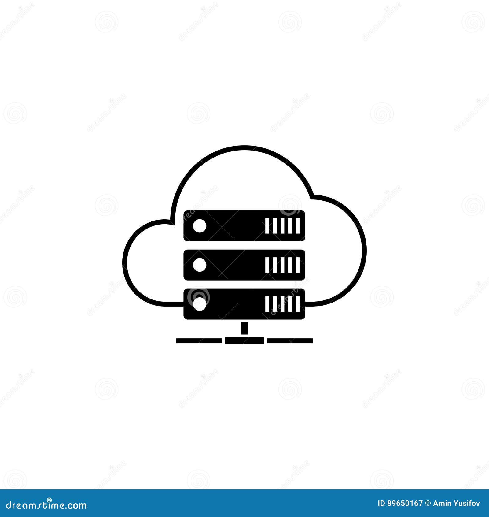 Cloud hosting solid icon stock vector. Illustration of flat - 89650167