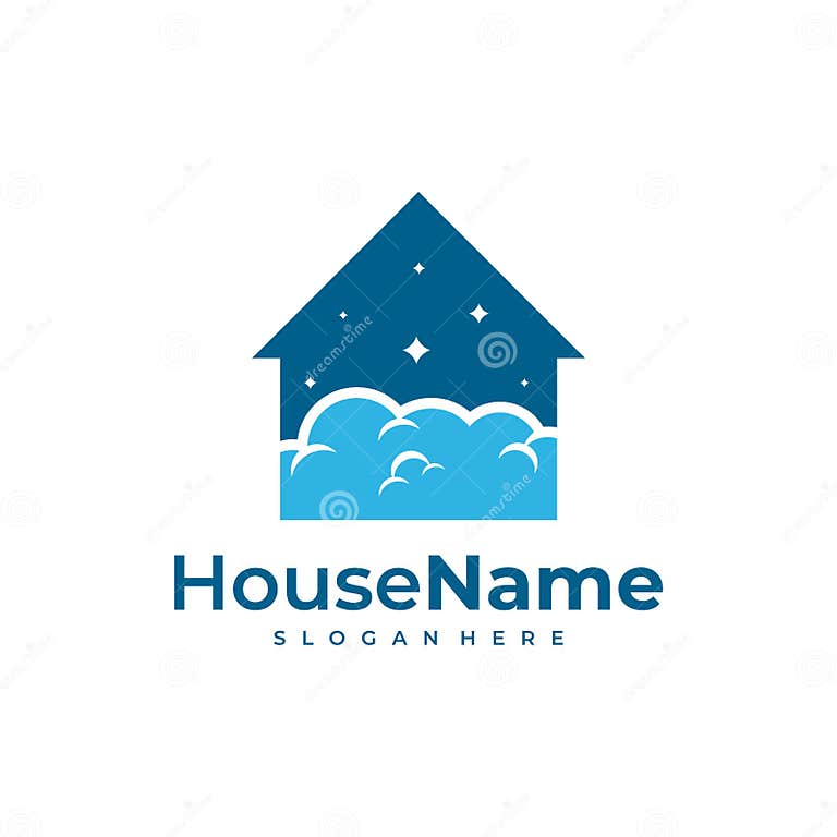 Cloud House Logo Designs Concept Vector. Home with Cloud Logo Template ...