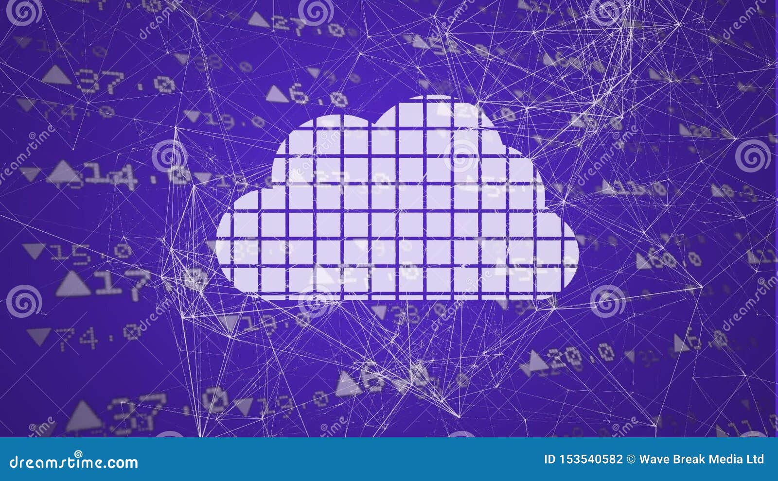 Cloud Icon and Asymmetrical Lines with Numbers Stock Footage - Video of ...