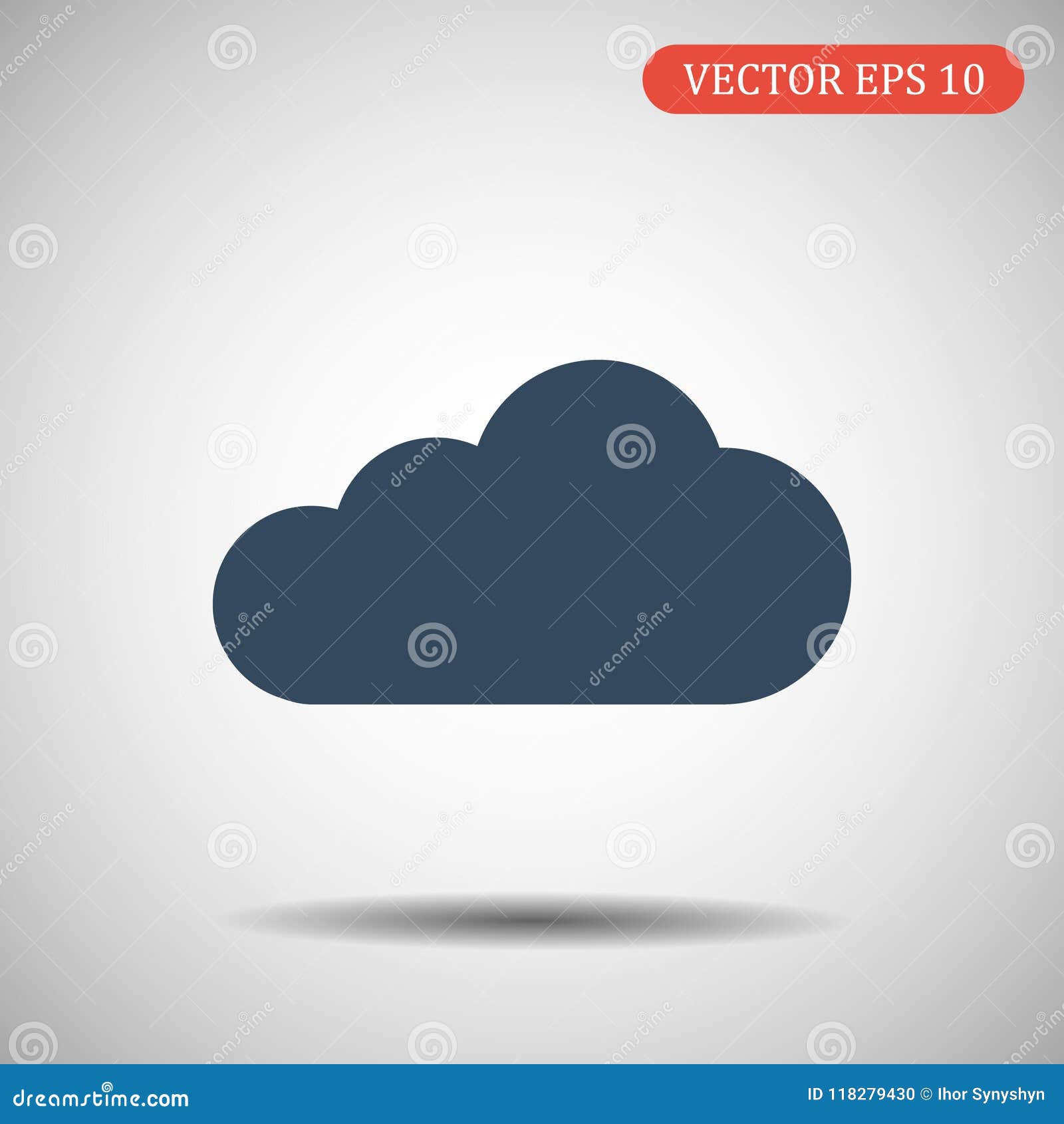 Cloud Icon Blue Color. Vector Illustration Eps 10 Stock Vector ...