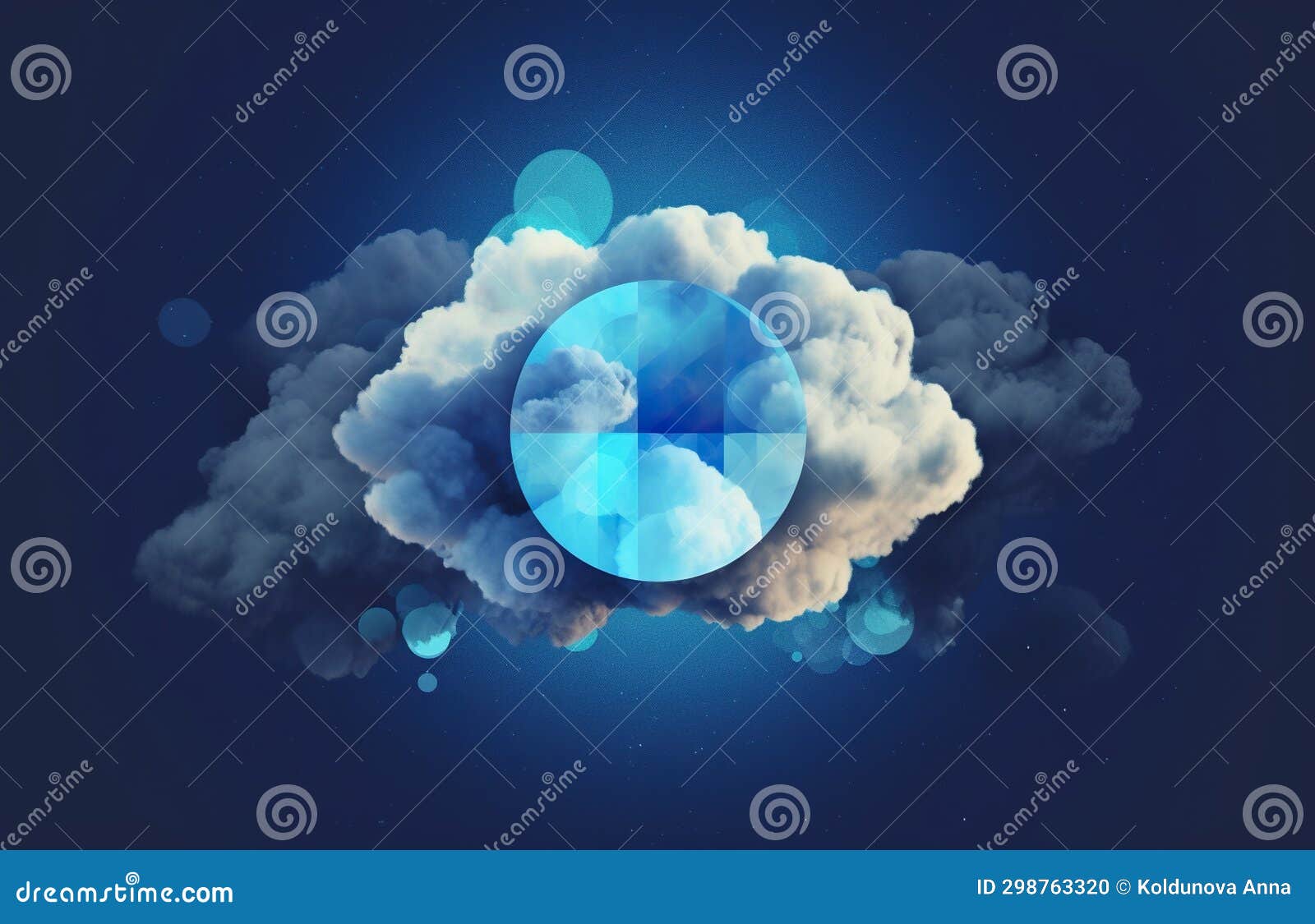 A cloud icon in blue sky stock illustration. Illustration of depiction ...