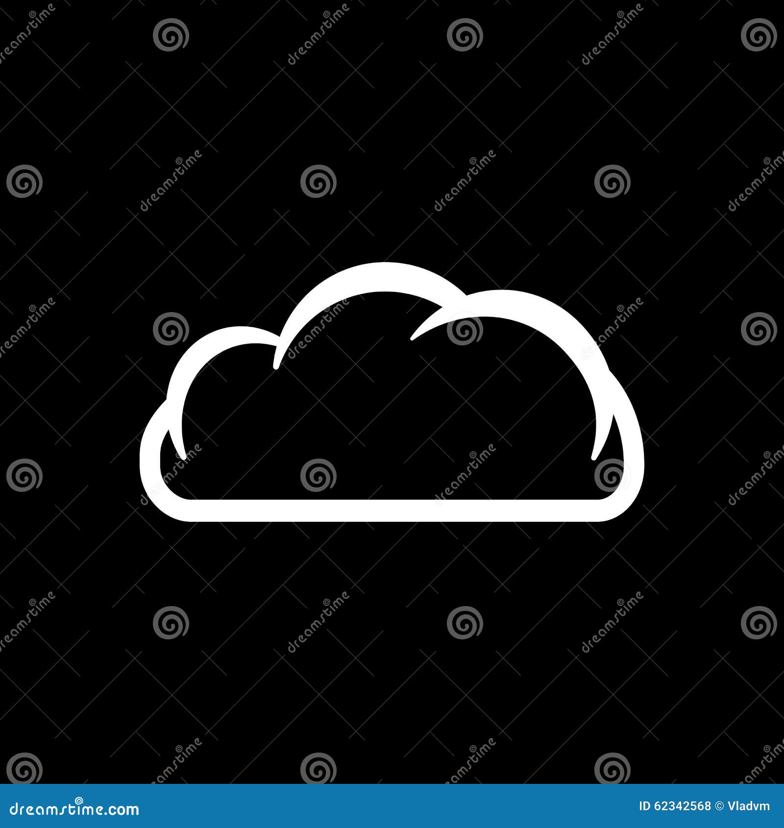 The Cloud Icon. Cloud Symbol Stock Illustration - Illustration of seal ...