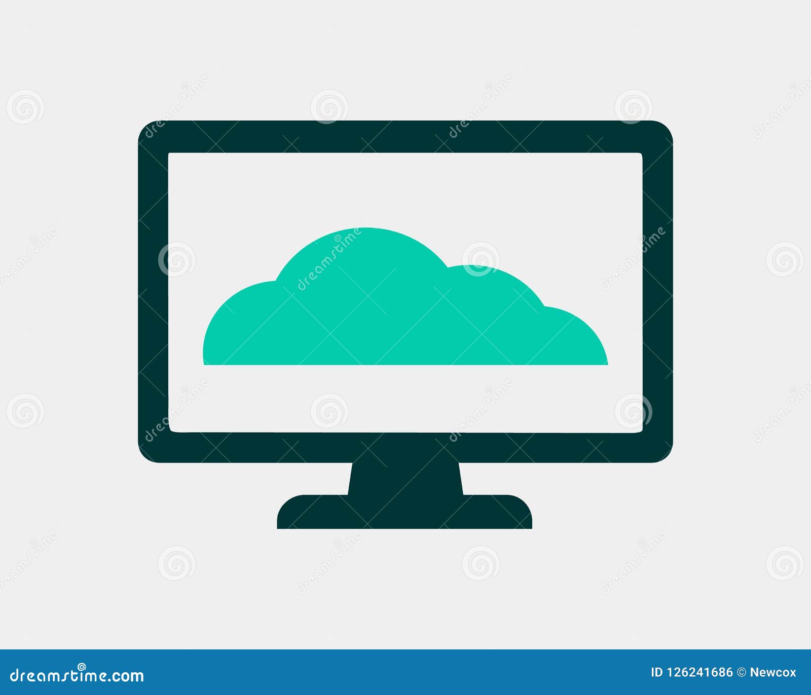 Cloud Icon on Computer Monitor Stock Vector - Illustration of supported ...