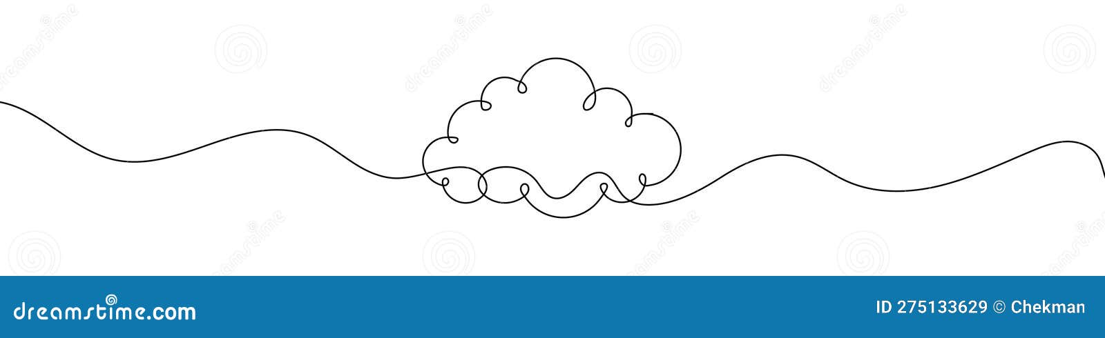 Cloud Icon in Continuous Line Drawing Style. Line Art of Cloud Icon ...