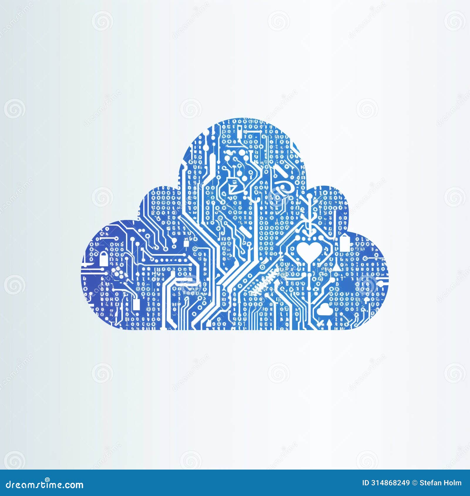 Cloud Icon with Data Symbols. Modern Data Storage Solution Stock ...