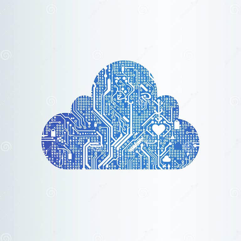 Cloud Icon with Data Symbols. Modern Data Storage Solution Stock ...