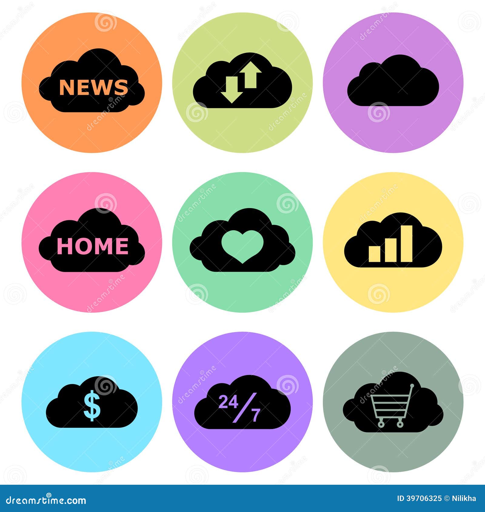 Cloud icon designs Set 1 stock illustration. Illustration of symbol ...