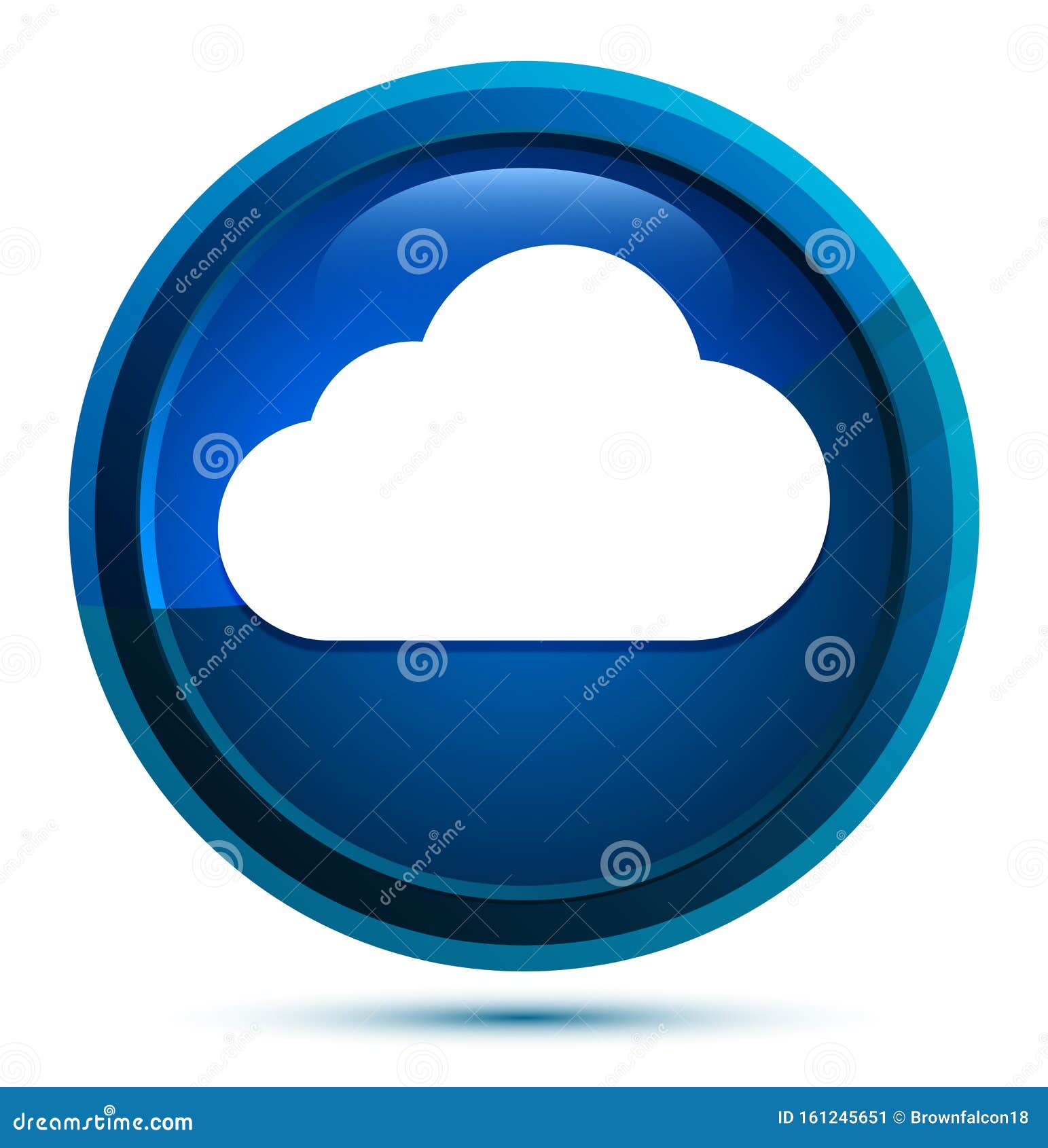 Cloud Icon Elegant Blue Round Button Illustration Stock Vector ...