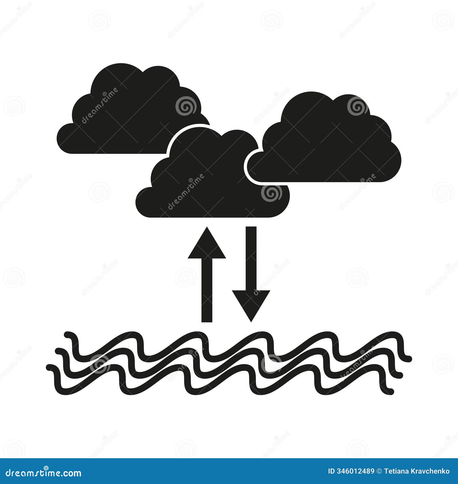 Cloud Icon. Evaporation Process Symbol. Arrows Indicate Cycle. Water ...