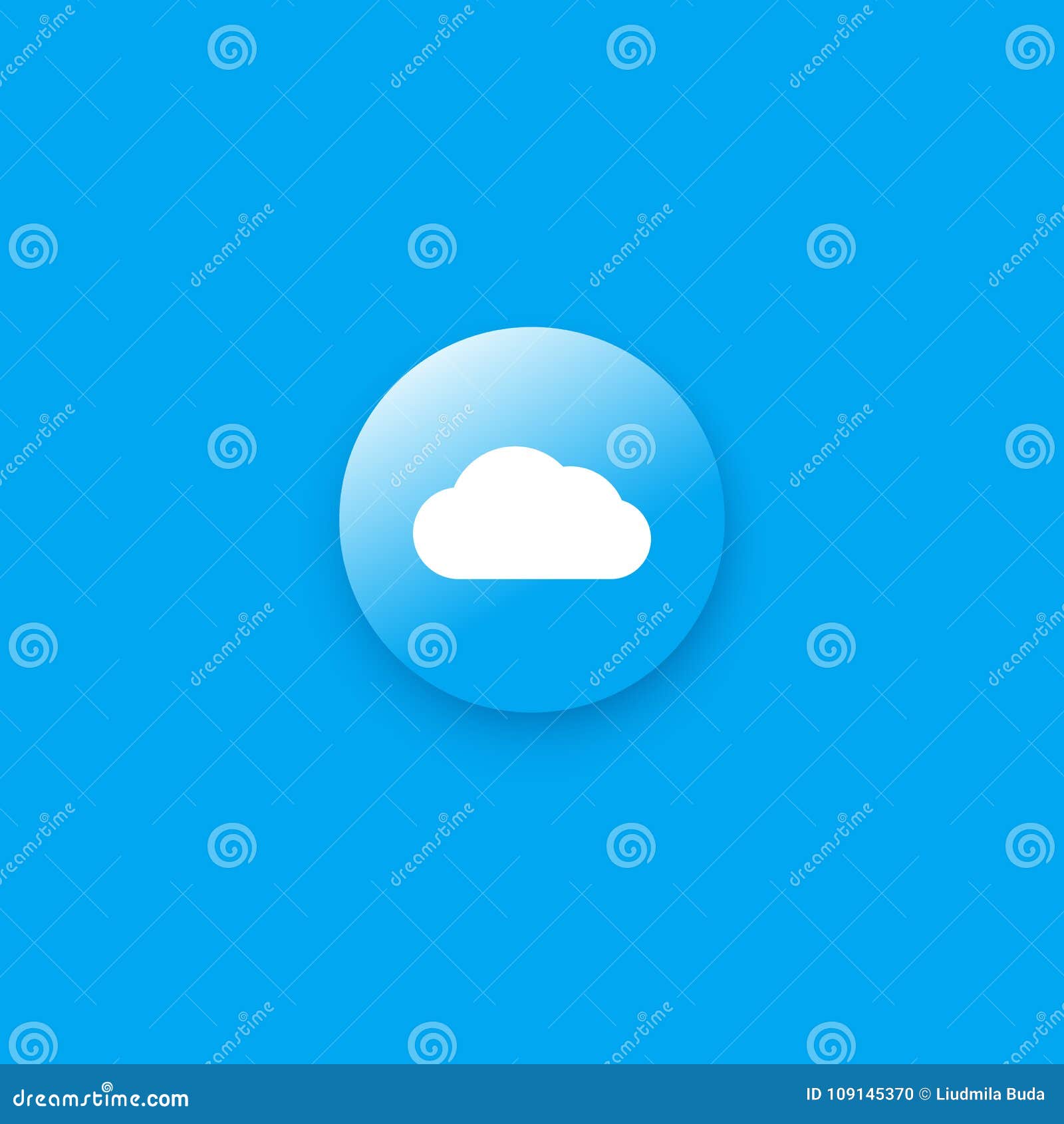 Cloud icon Flat. stock vector. Illustration of digital - 109145370