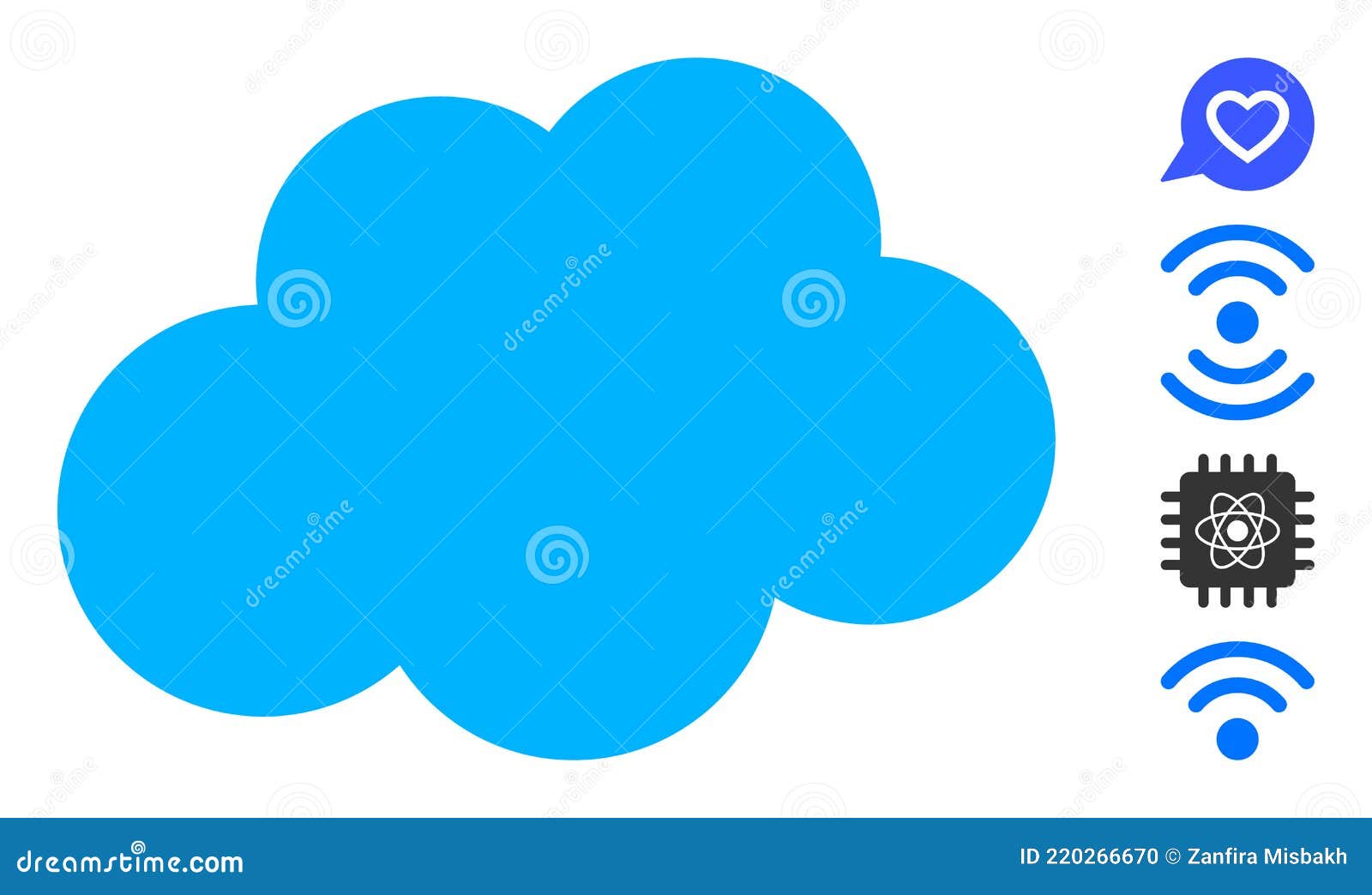 Flat Cloud Vector Icon Image Stock Vector - Illustration of storage ...