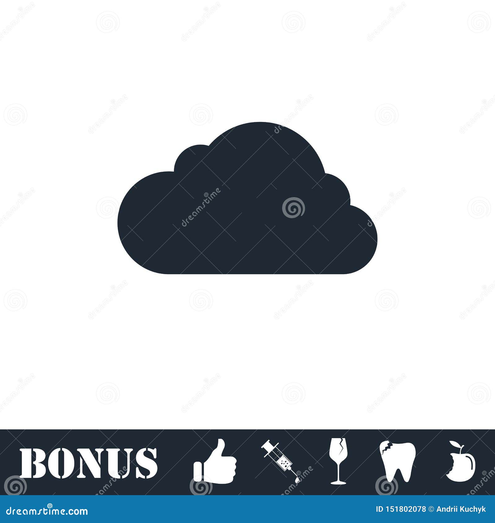 Cloud icon flat stock vector. Illustration of document - 151802078