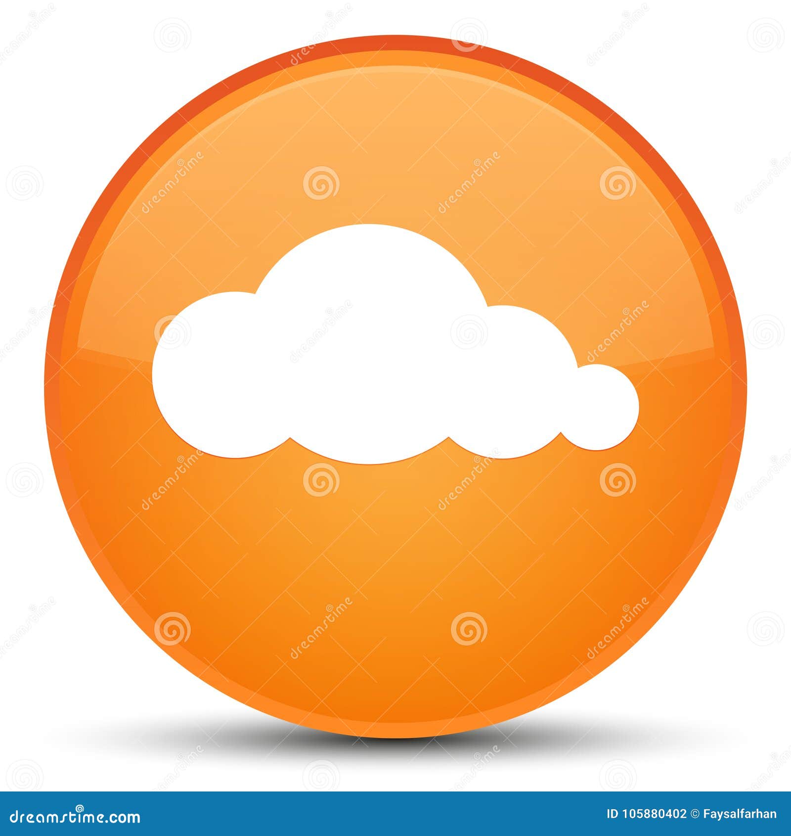 Cloud Icon Special Orange Round Button Stock Illustration ...