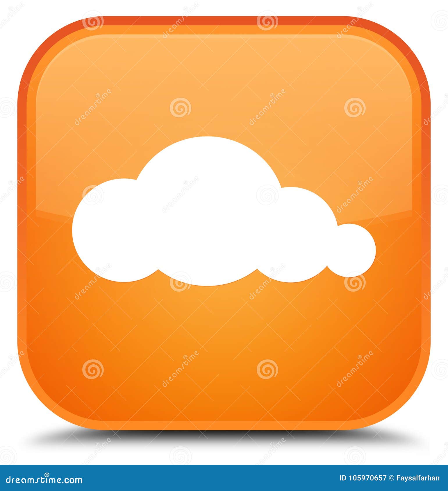 Cloud Icon Special Orange Square Button Stock Illustration ...