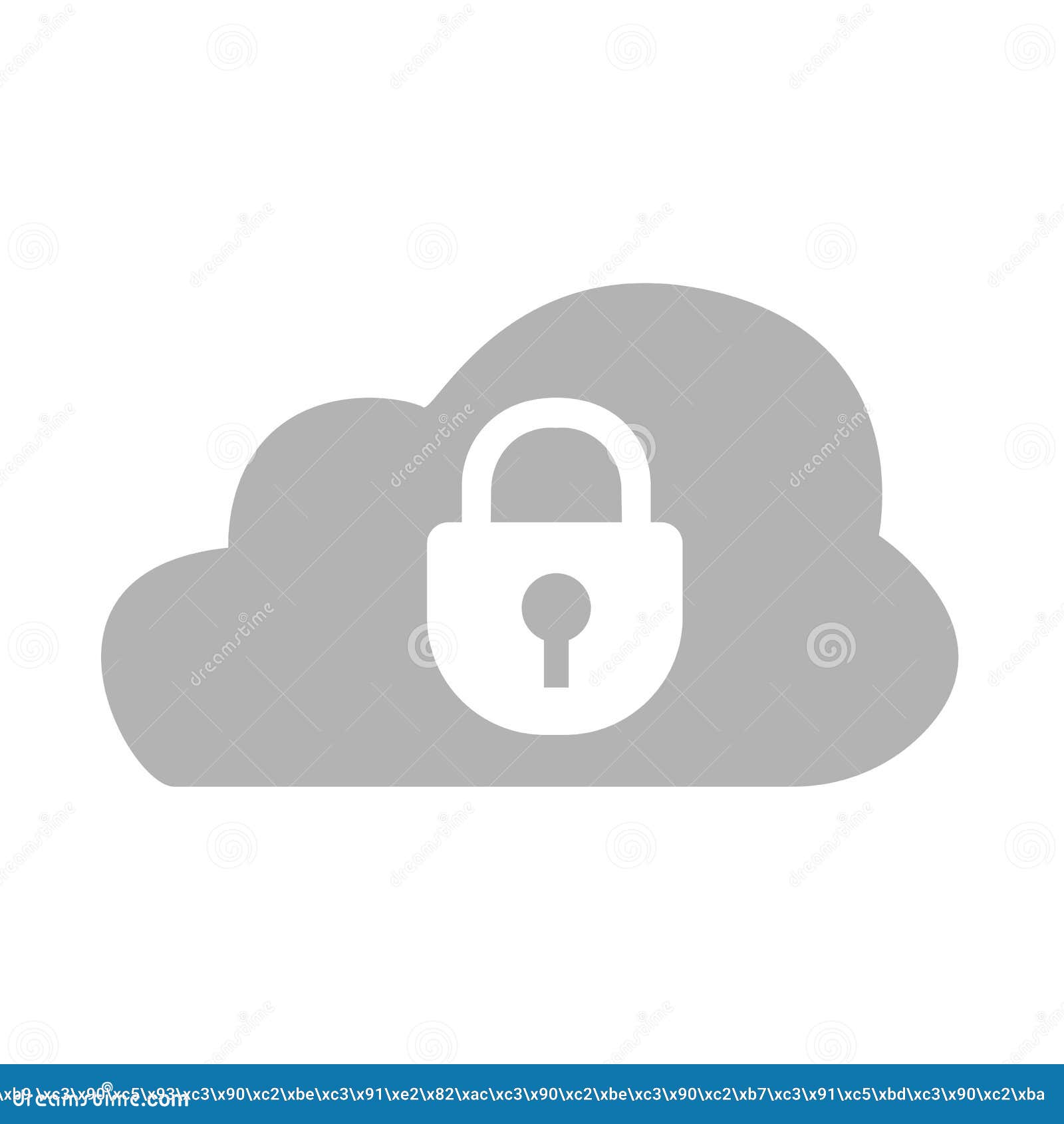 Cloud Icon with a Lock on a White Background, Vector Illustration Stock ...