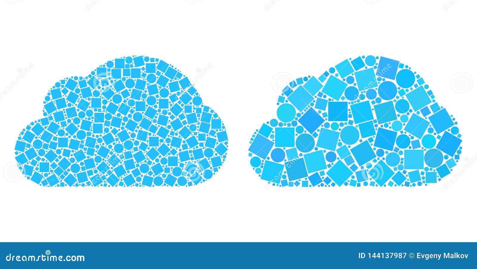 Cloud Icon Mosaics of Squares and Circles Stock Vector - Illustration ...