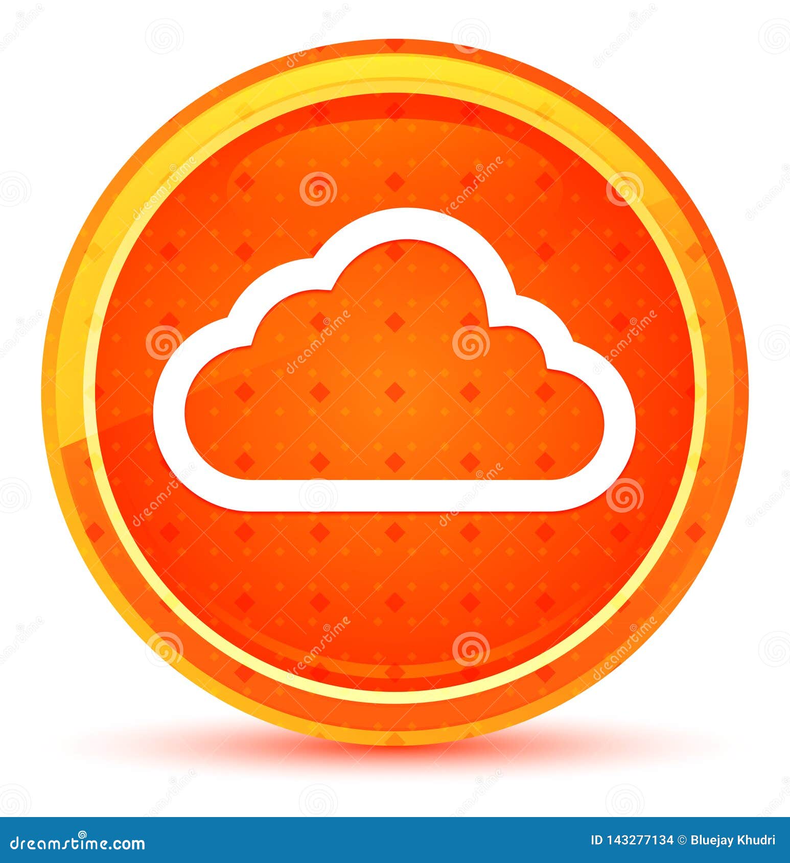 Cloud Icon Natural Orange Round Button Stock Illustration ...