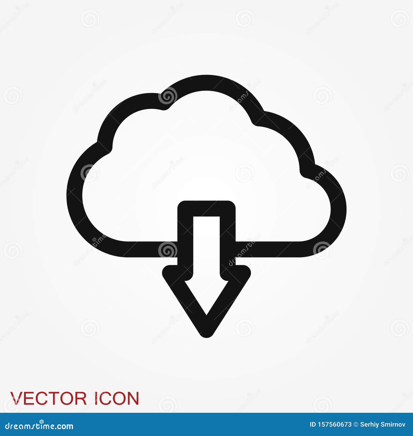 Cloud Icon, Outline and Solid Vector Illustration Stock Illustration ...