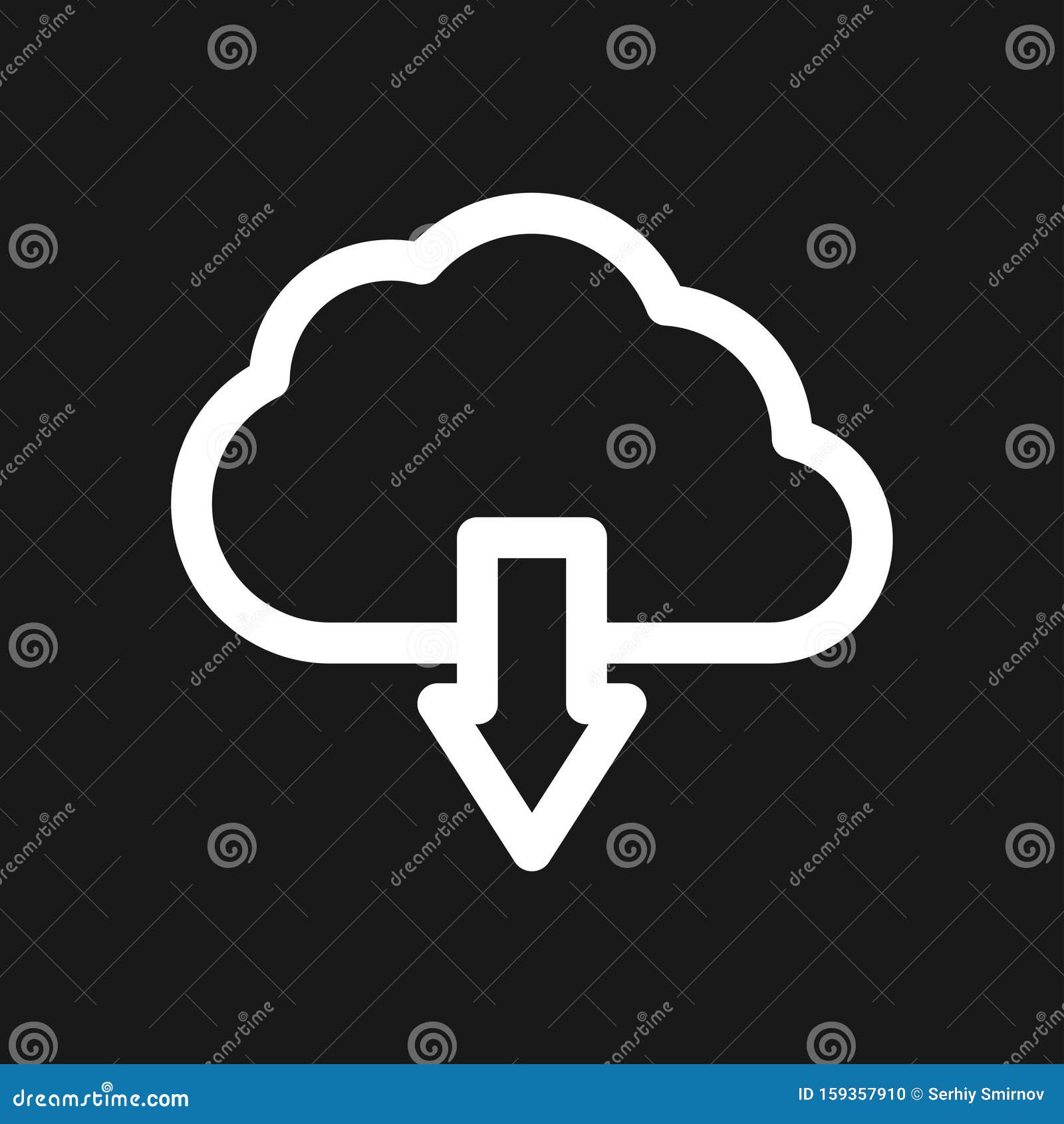Cloud Icon, Outline and Solid Vector Illustration Stock Illustration ...