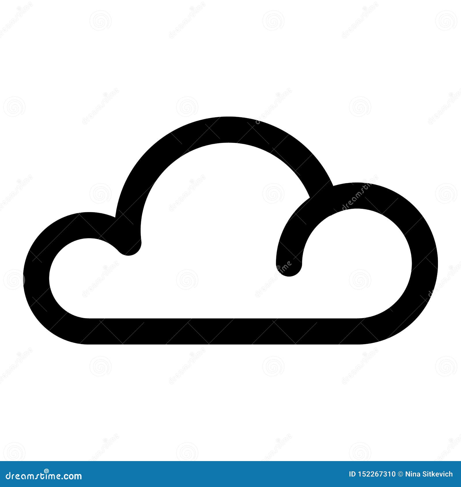 Cloud icon, outline style stock vector. Illustration of icon - 152267310