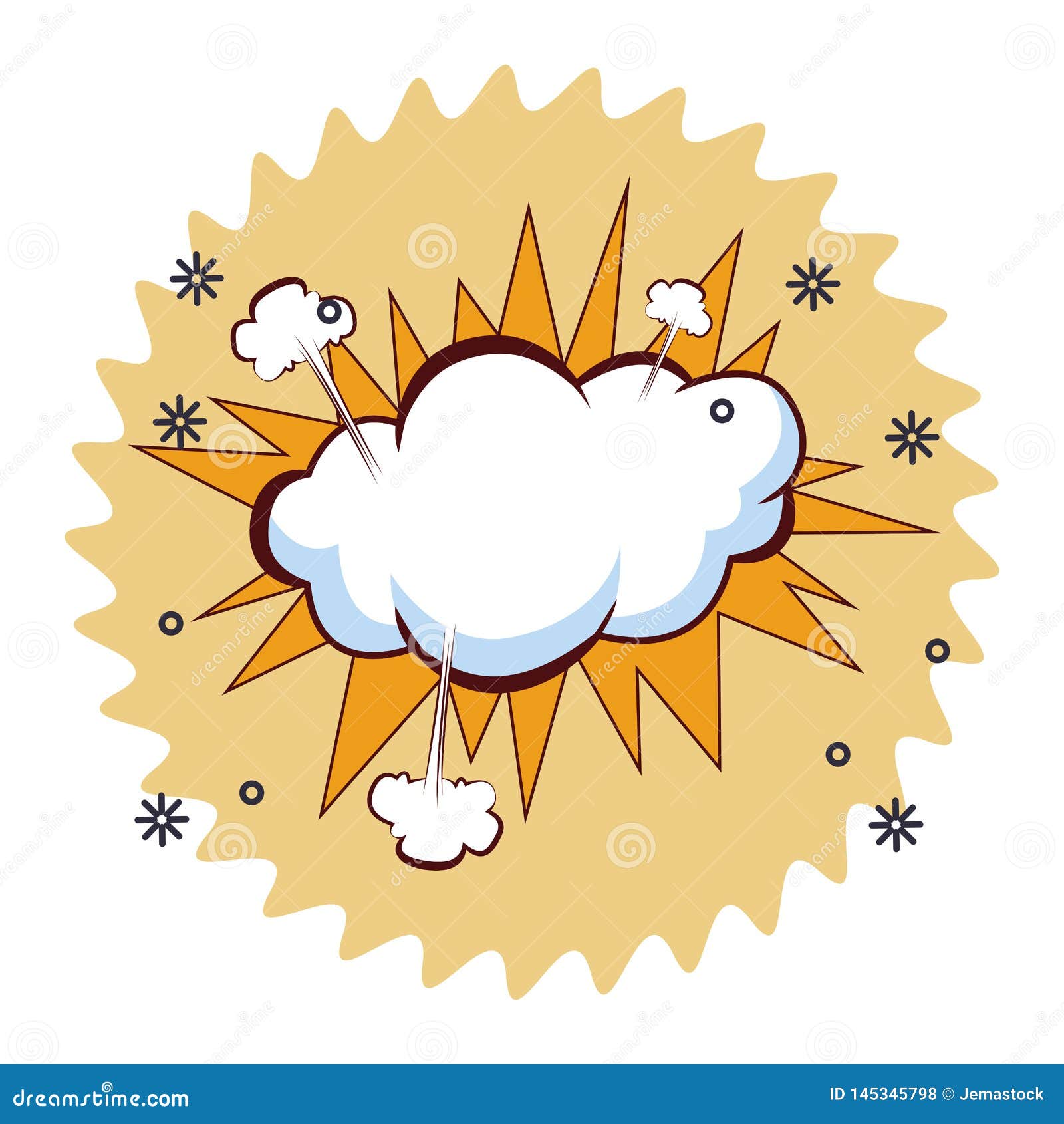 Cloud icon pop art stock vector. Illustration of weather - 145345798
