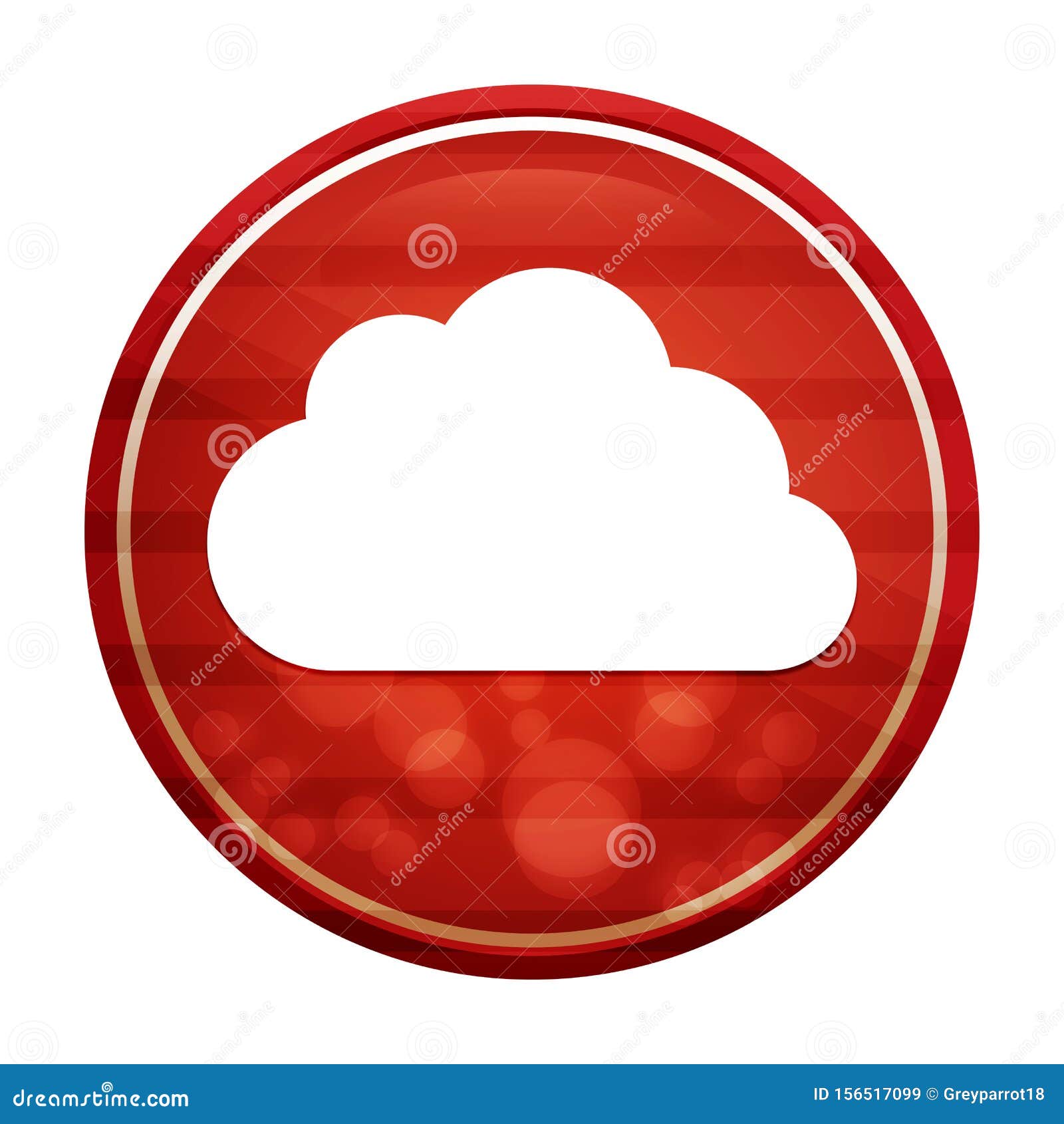 Cloud Icon Realistic Diagonal Motion Red Round Button Illustration ...