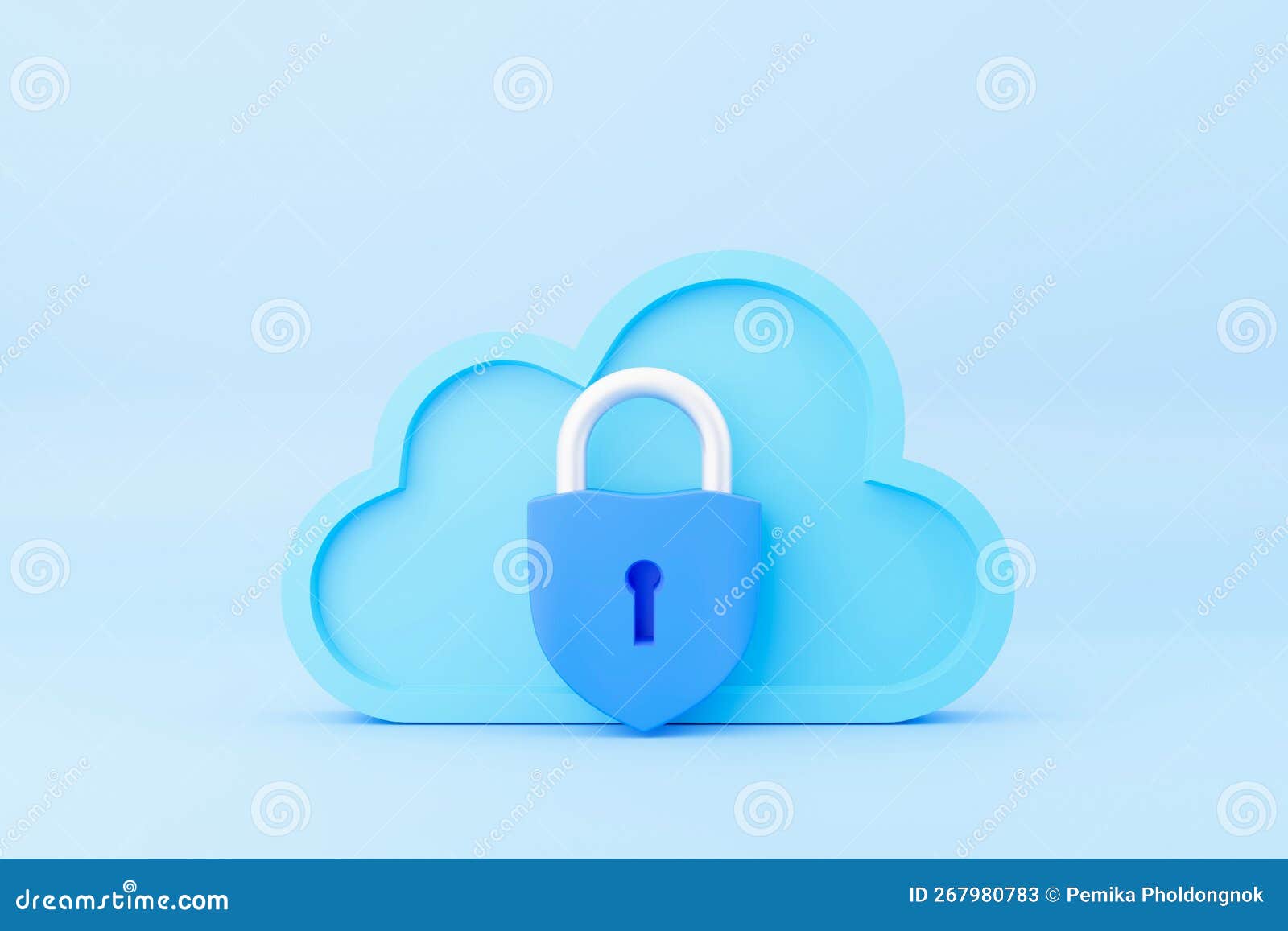Cloud Icon and Security Padlock Symbol, Cloud Identity Security Concept ...
