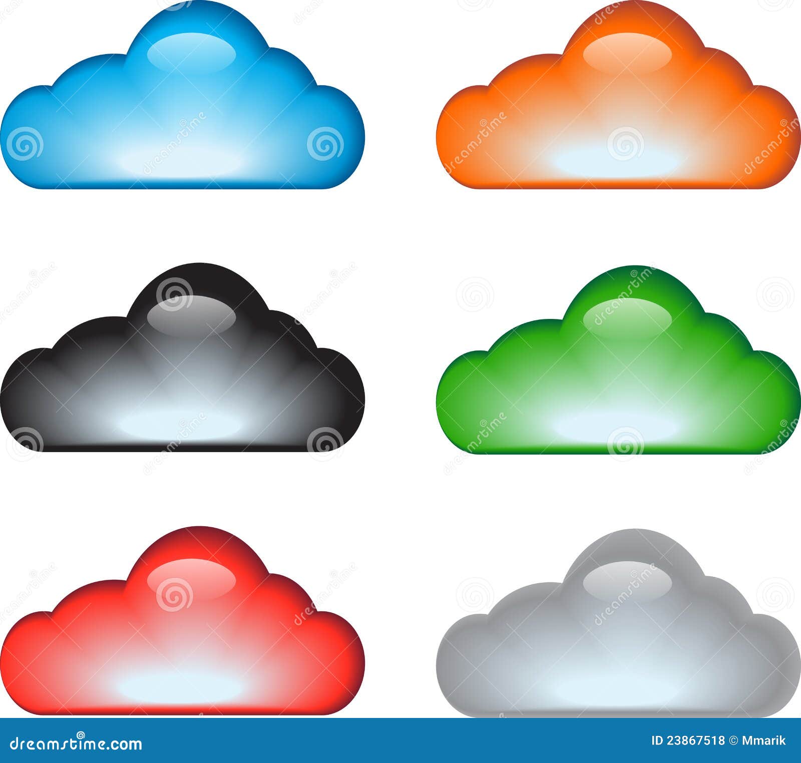 Cloud icon set stock vector. Illustration of vector, forecast - 23867518