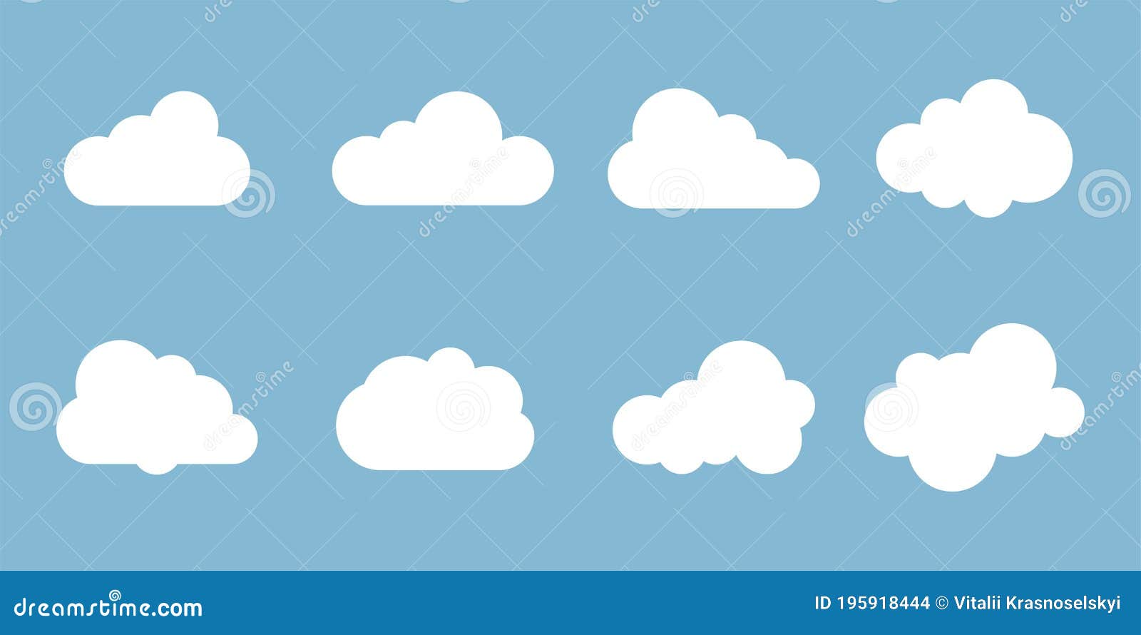 Cloud Icon. Set of Clods. Cloud Icon Stock Vector - Illustration of ...