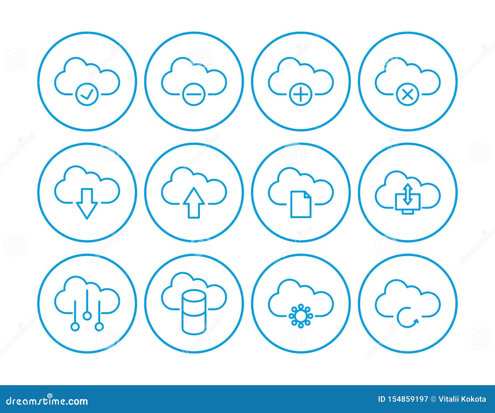 Cloud Icon. Set of Cloud Icons. Communications Icons Stock Vector ...